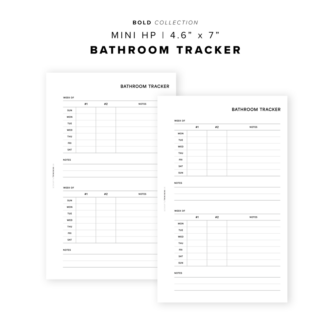 PR339 - Bathroom Tracker - Printable Insert – My Minimal Planner