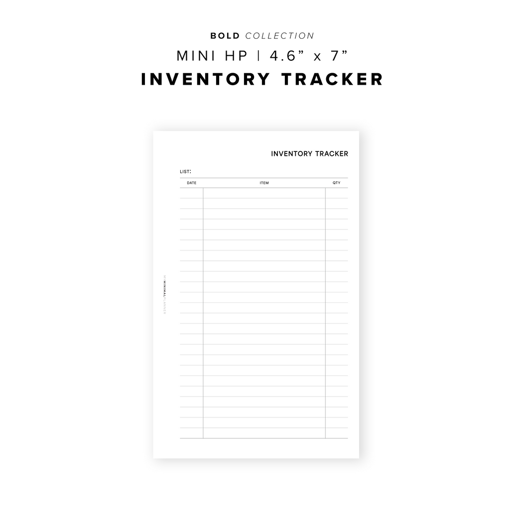 PR213 - Inventory Tracker - Printable Insert – My Minimal Planner