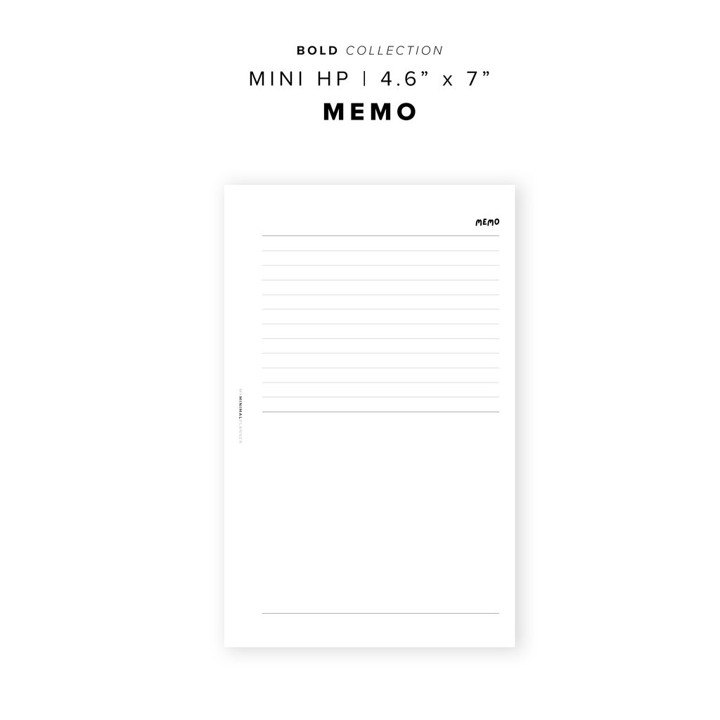 PR311 - Memo - Printable Insert – My Minimal Planner