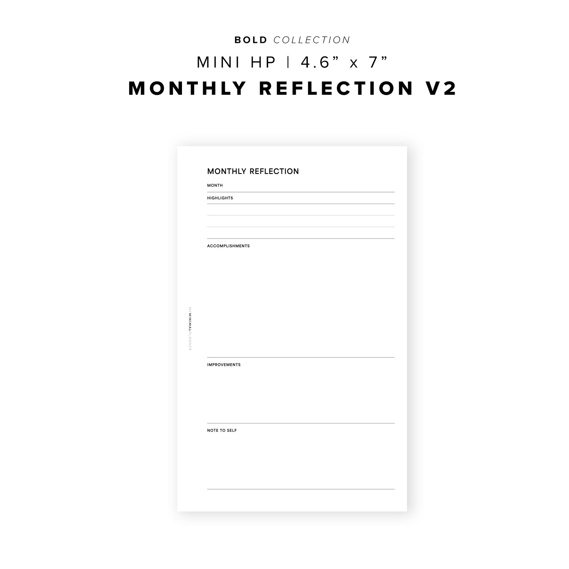 PR325 - Monthly Reflection V2 - Printable Insert – My Minimal Planner