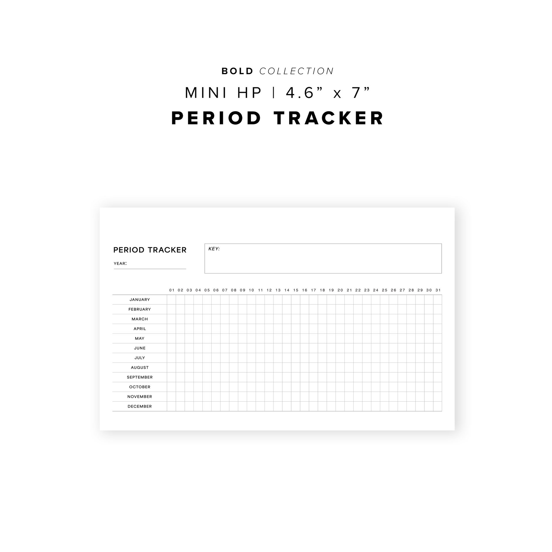 PR214 - Period Tracker - Printable Insert – My Minimal Planner