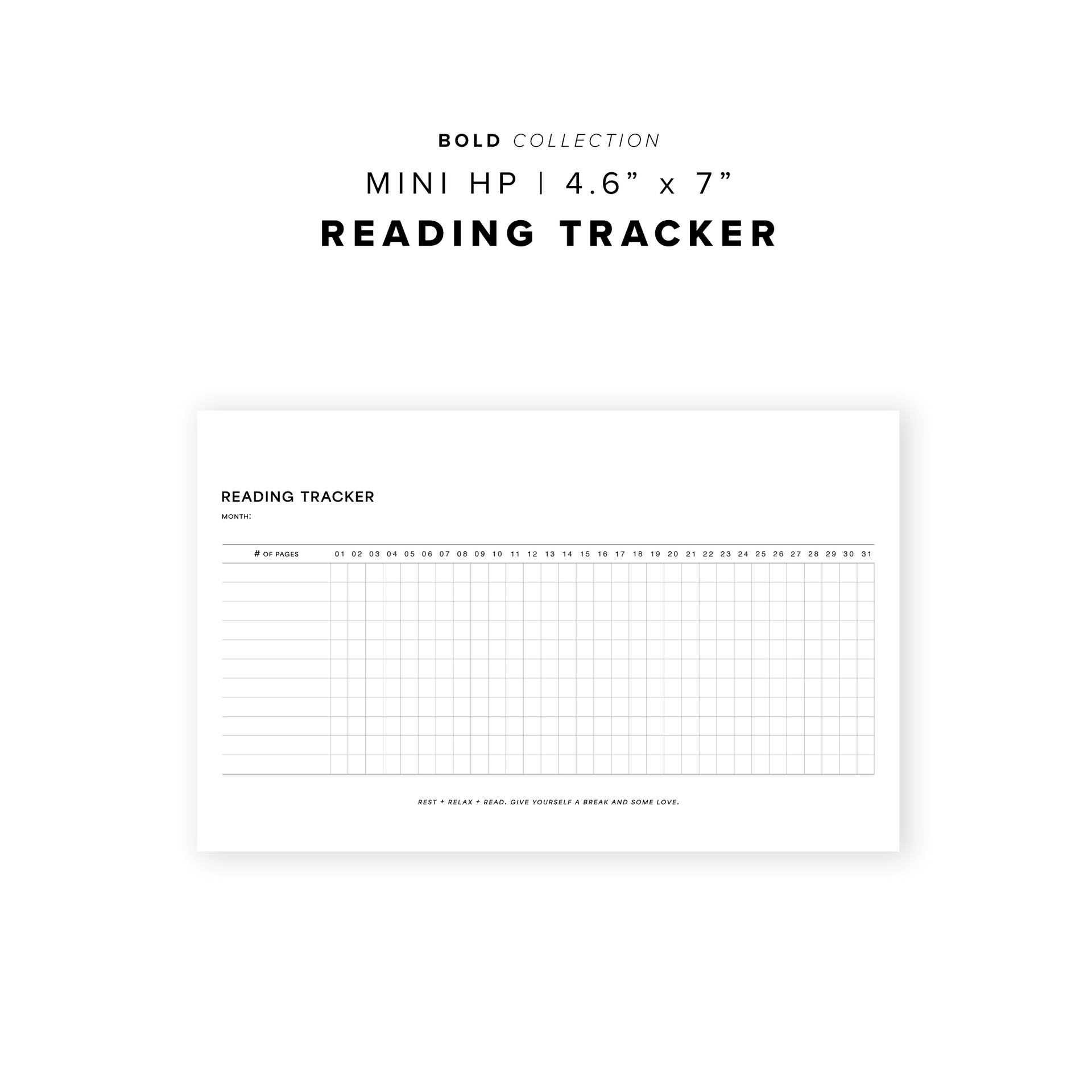 PR215 - Reading Tracker - Printable Insert – My Minimal Planner