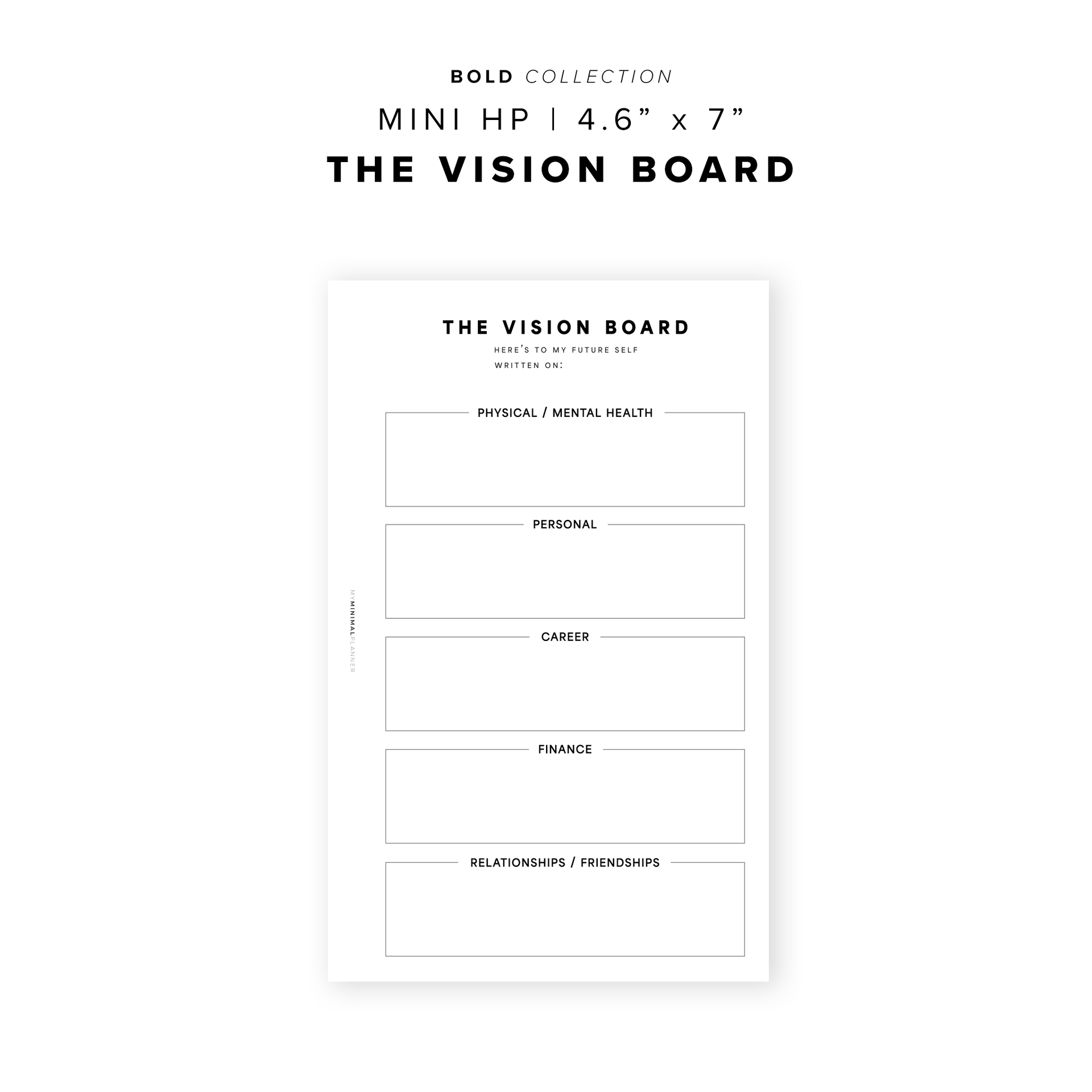 PR235 - The Vision Board - Printable Insert – My Minimal Planner