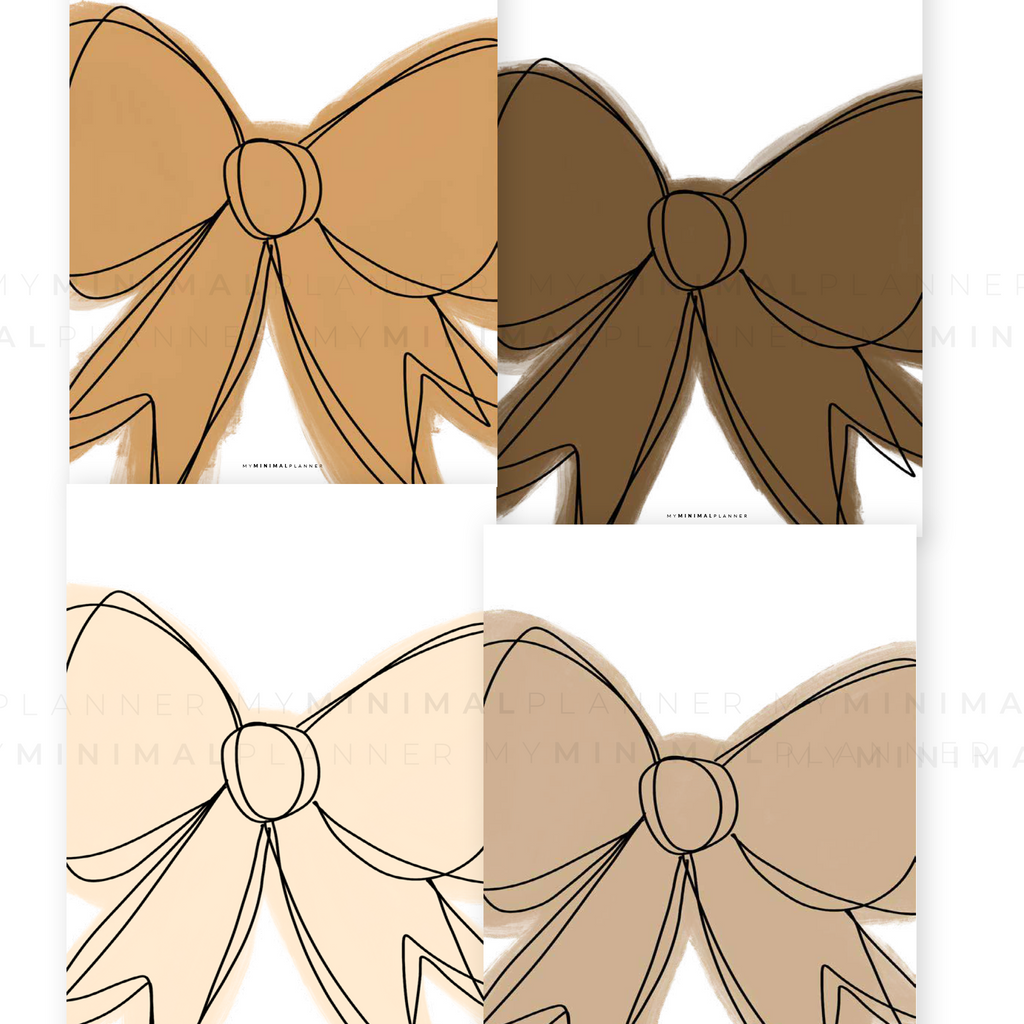 PRD234 - Neutral Bows Bundle - Printable Dashboard – My Minimal Planner