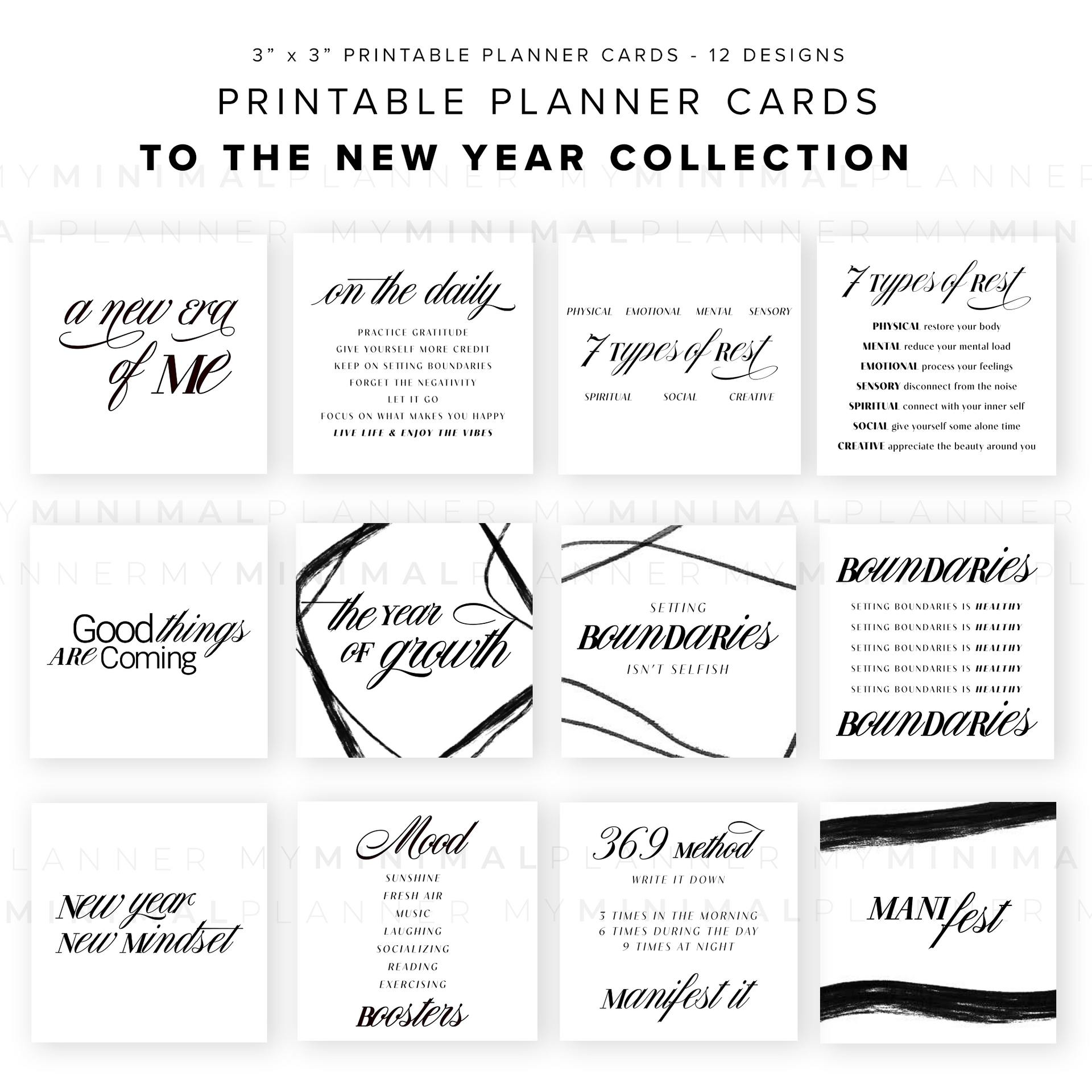 PPC25 - To the New Year - Printable Planner Cards – My Minimal Planner