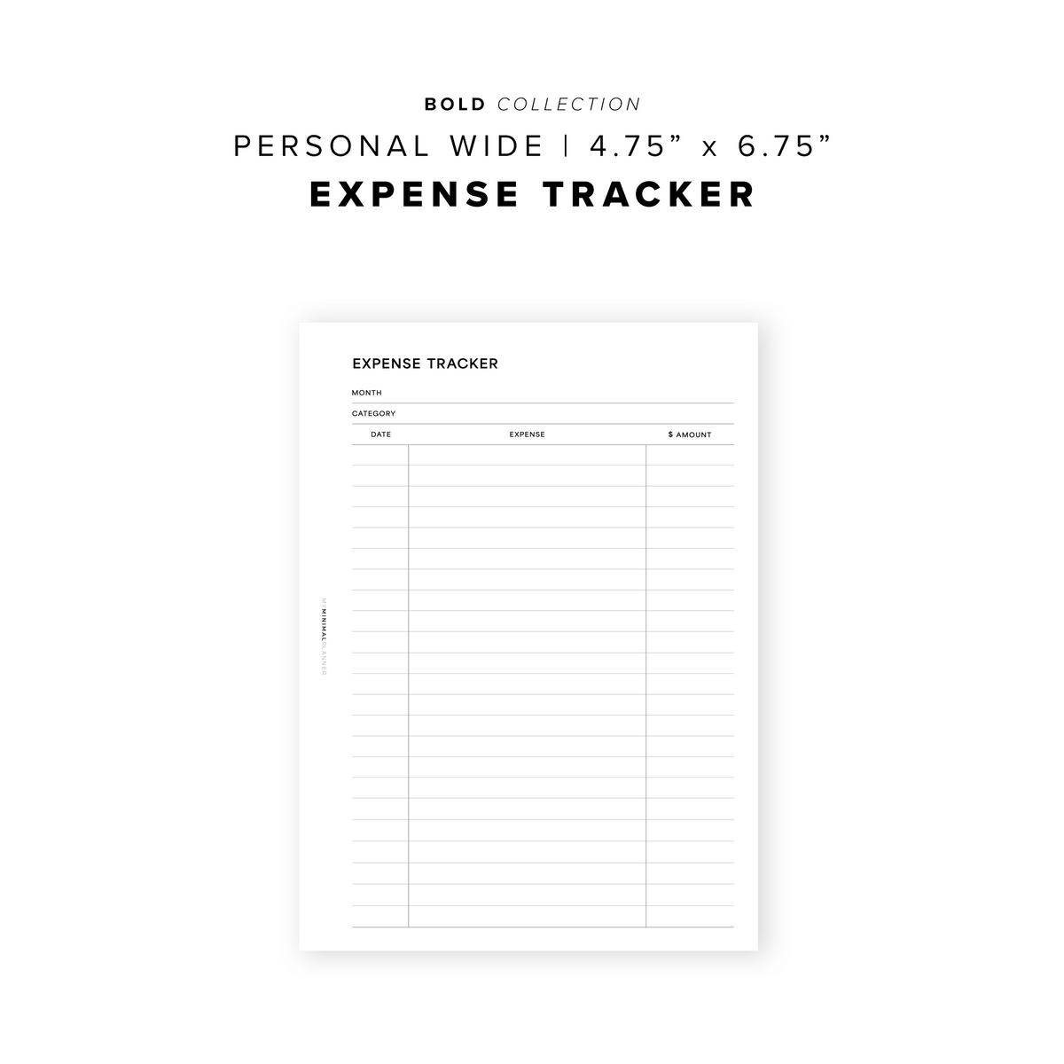 PR226 - Expense Tracker V3 - Printable Insert – My Minimal Planner