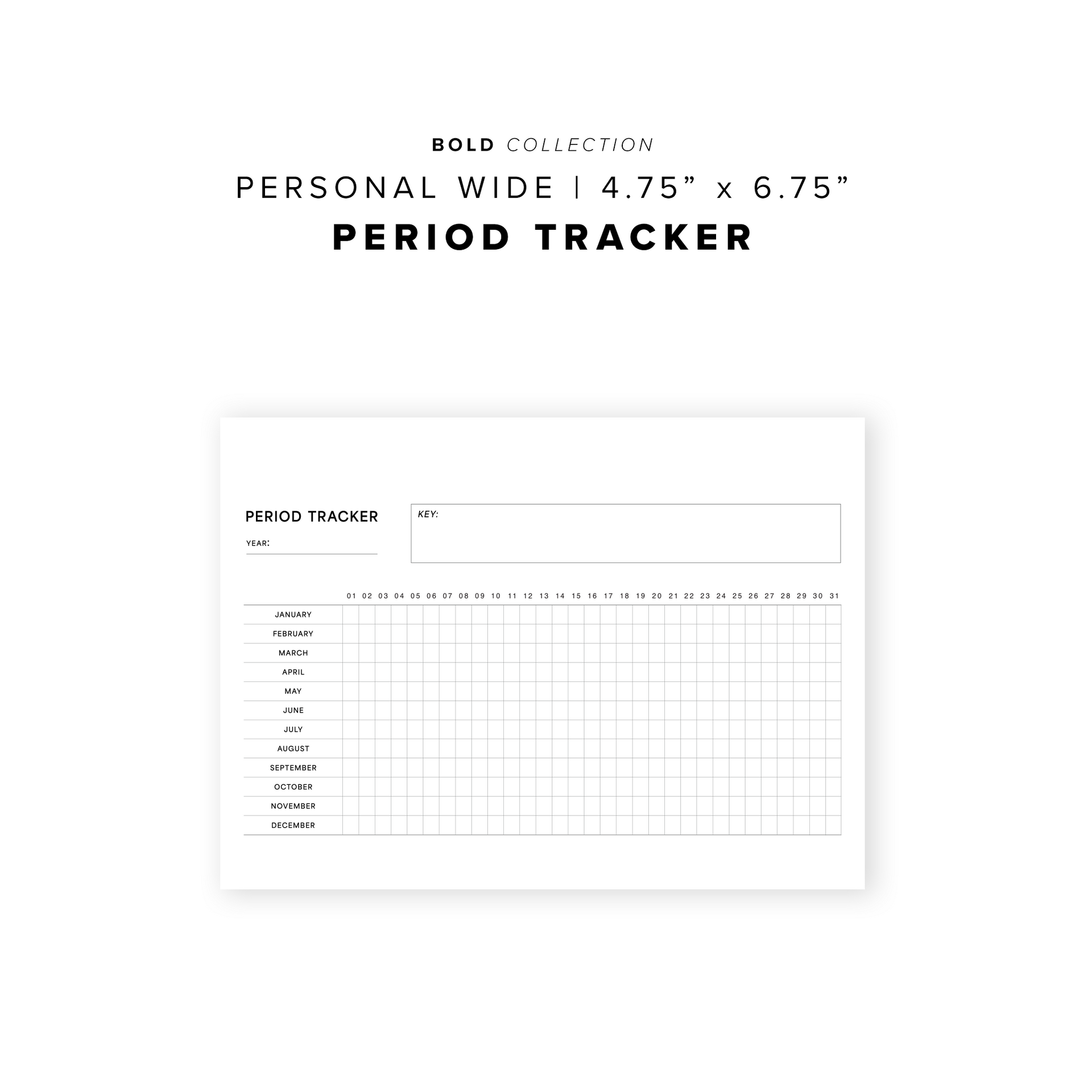 PR214 - Period Tracker - Printable Insert – My Minimal Planner