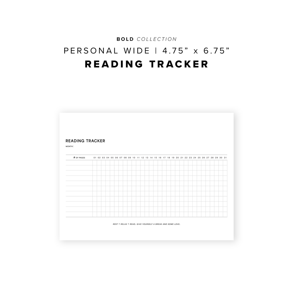 PR215 - Reading Tracker - Printable Insert – My Minimal Planner