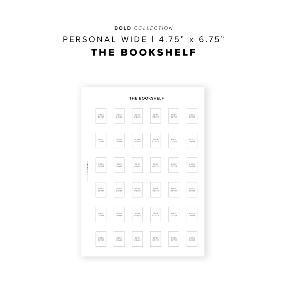 PR232 - The Bookshelf - Printable Insert – My Minimal Planner