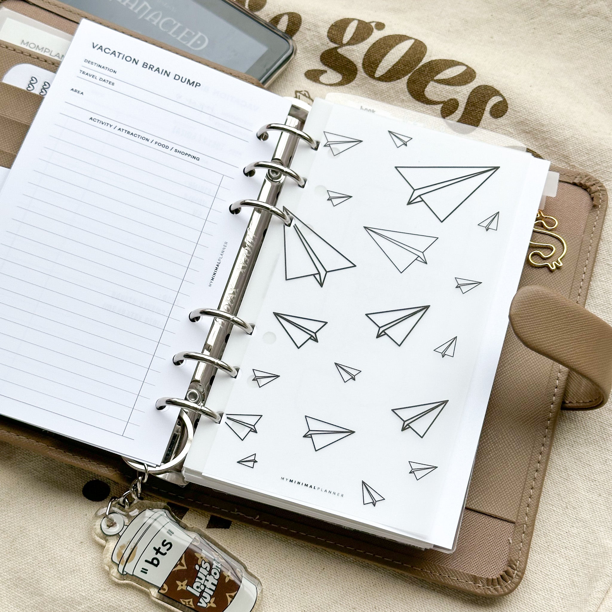 PRD205 - Paper Plane Pattern - Printable Dashboard – My Minimal Planner