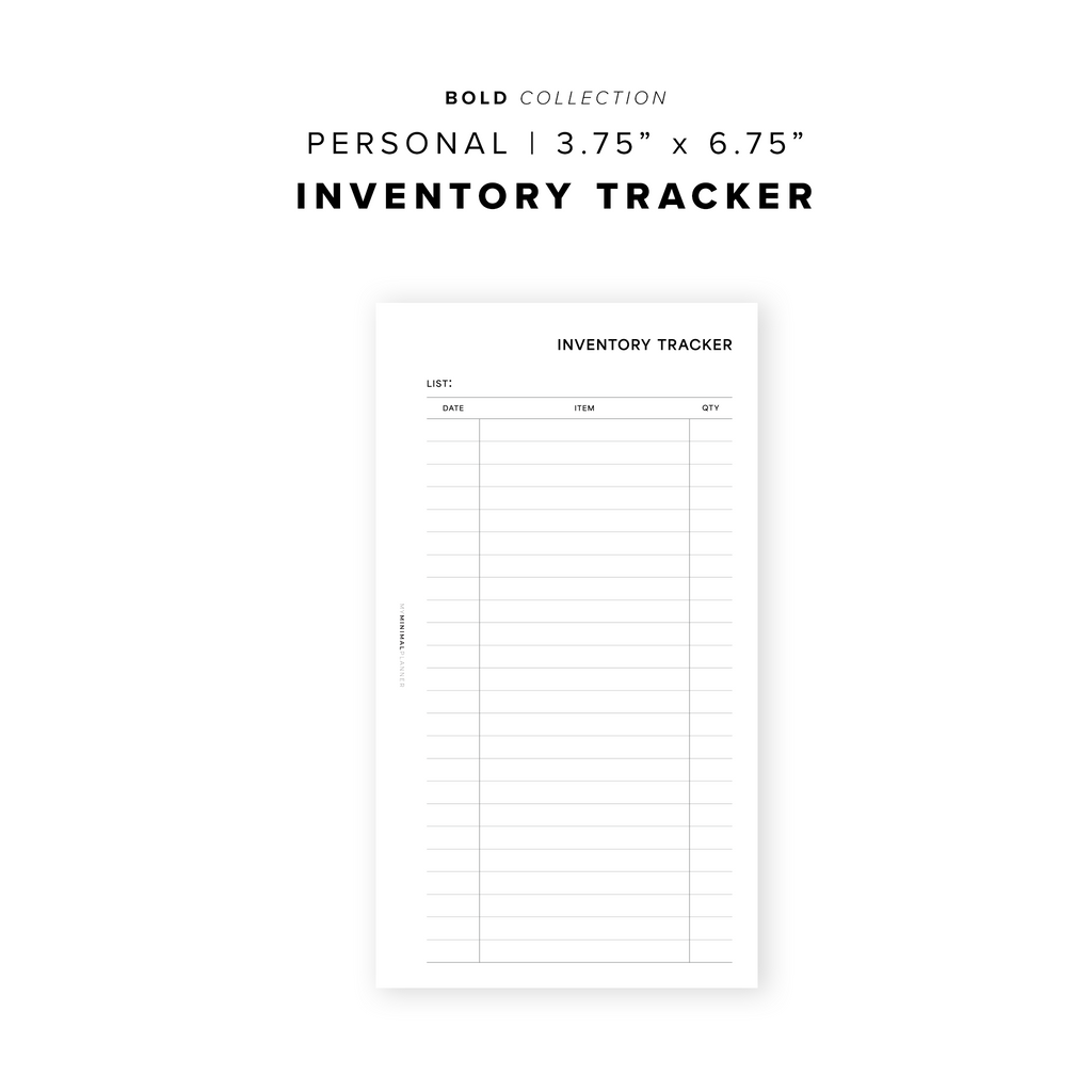 PR213 - Inventory Tracker - Printable Insert – My Minimal Planner