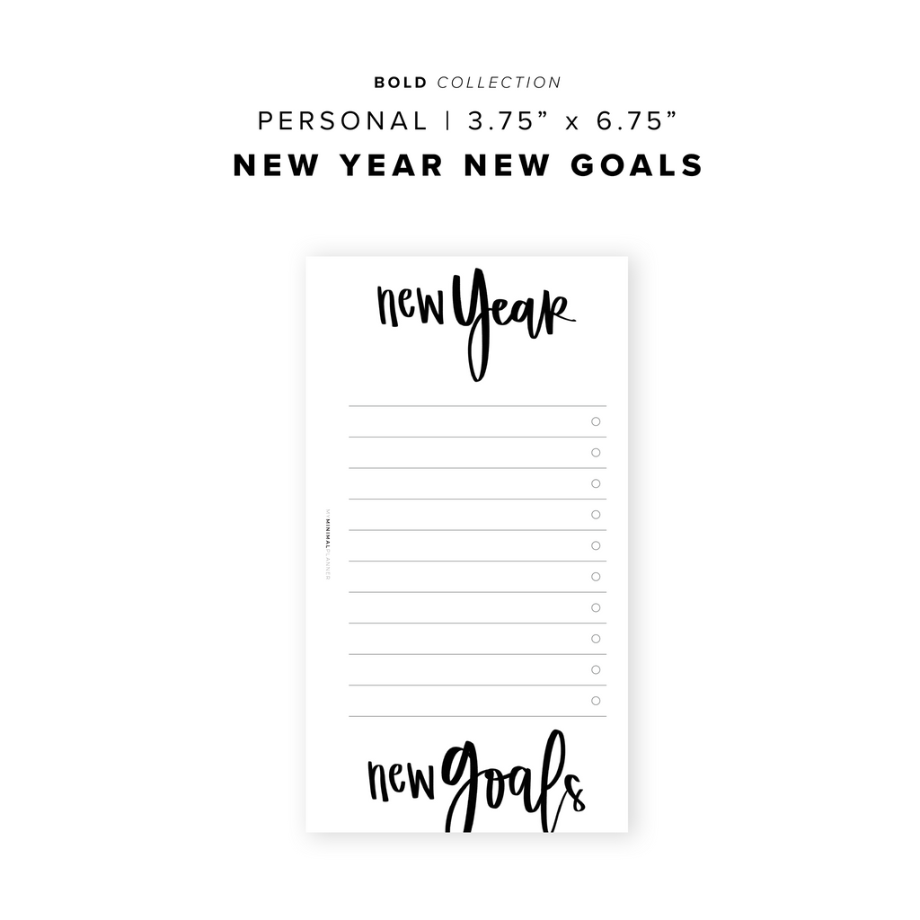 PR319 - New Year New Goals - Printable Insert – My Minimal Planner