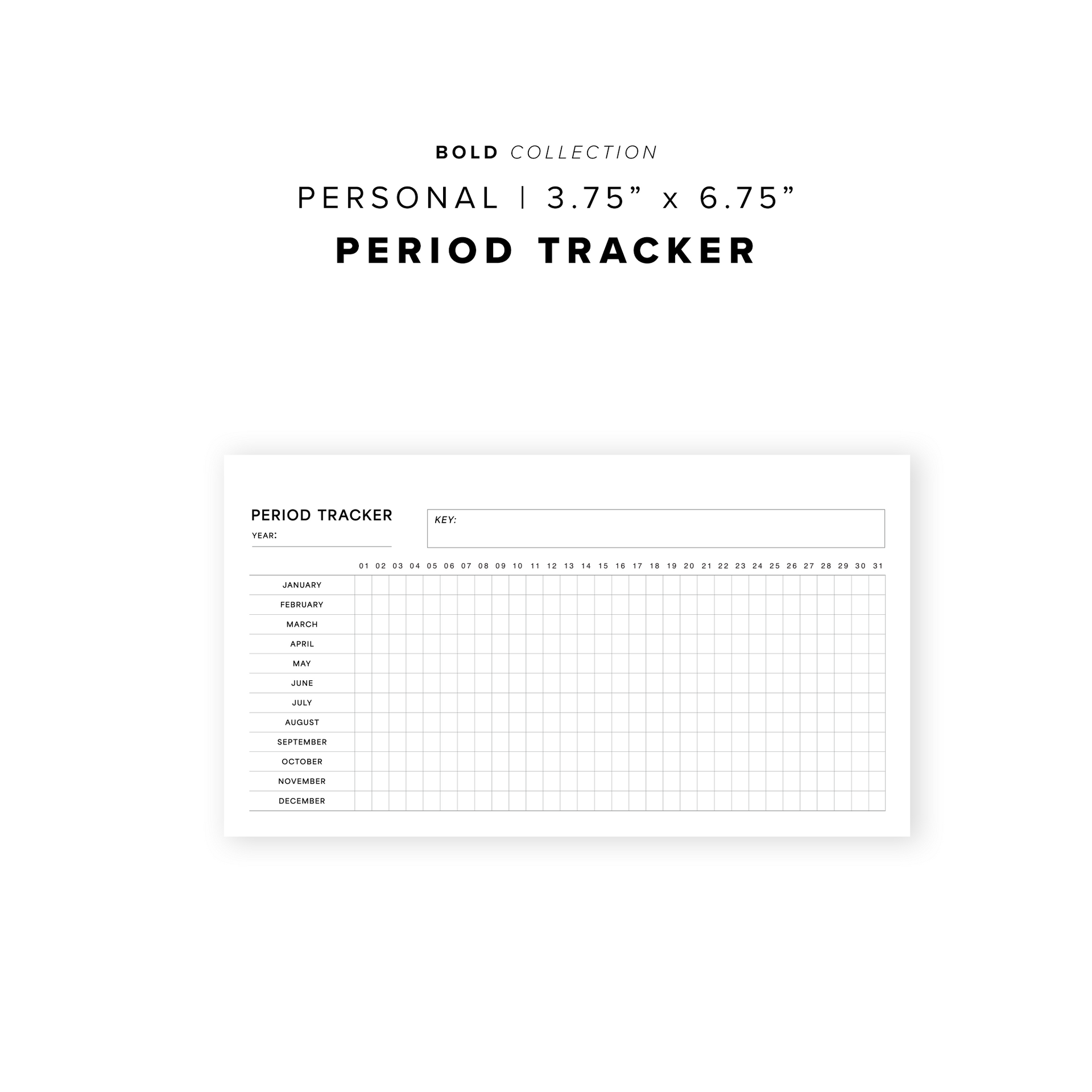 PR214 - Period Tracker - Printable Insert – My Minimal Planner