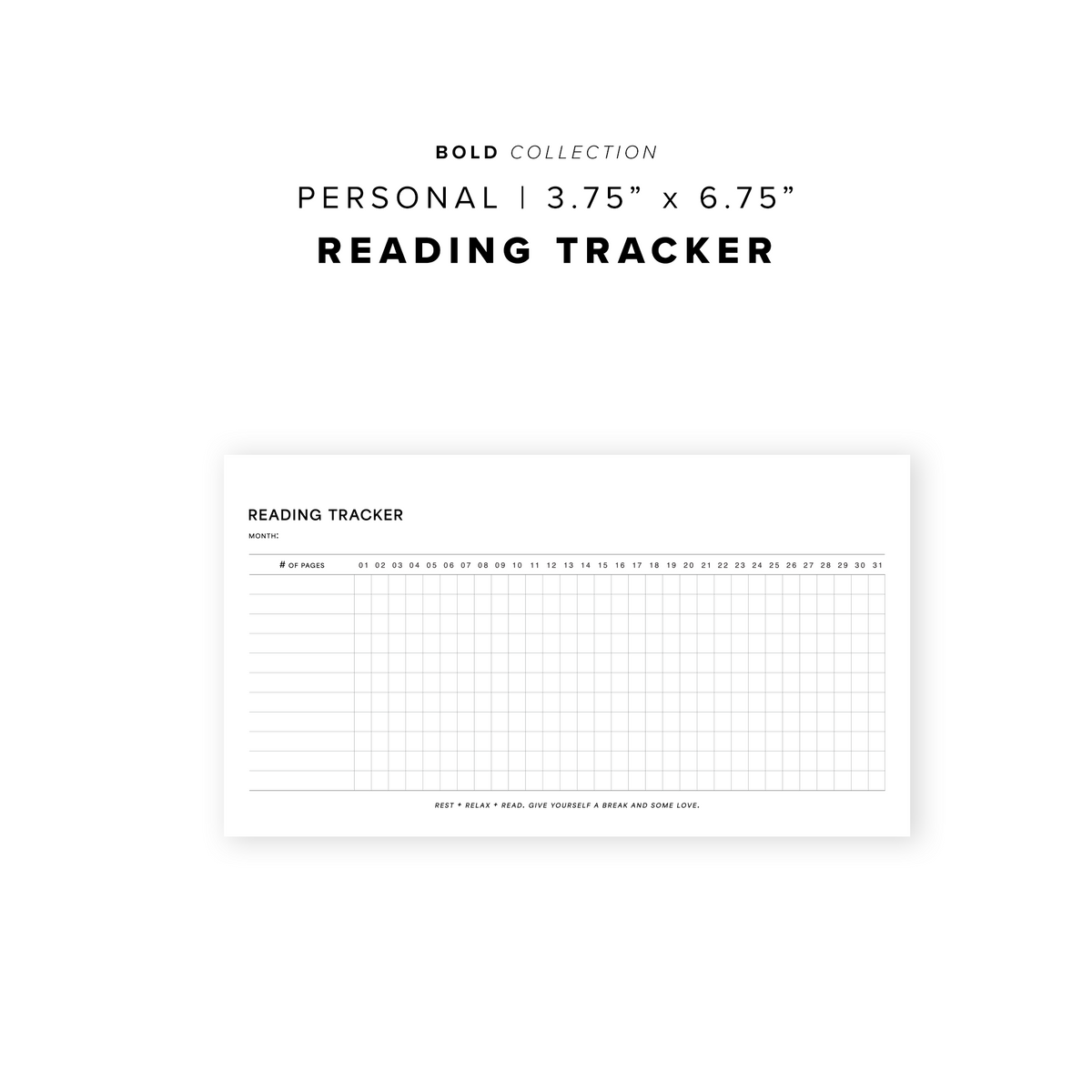 PR215 - Reading Tracker - Printable Insert – My Minimal Planner