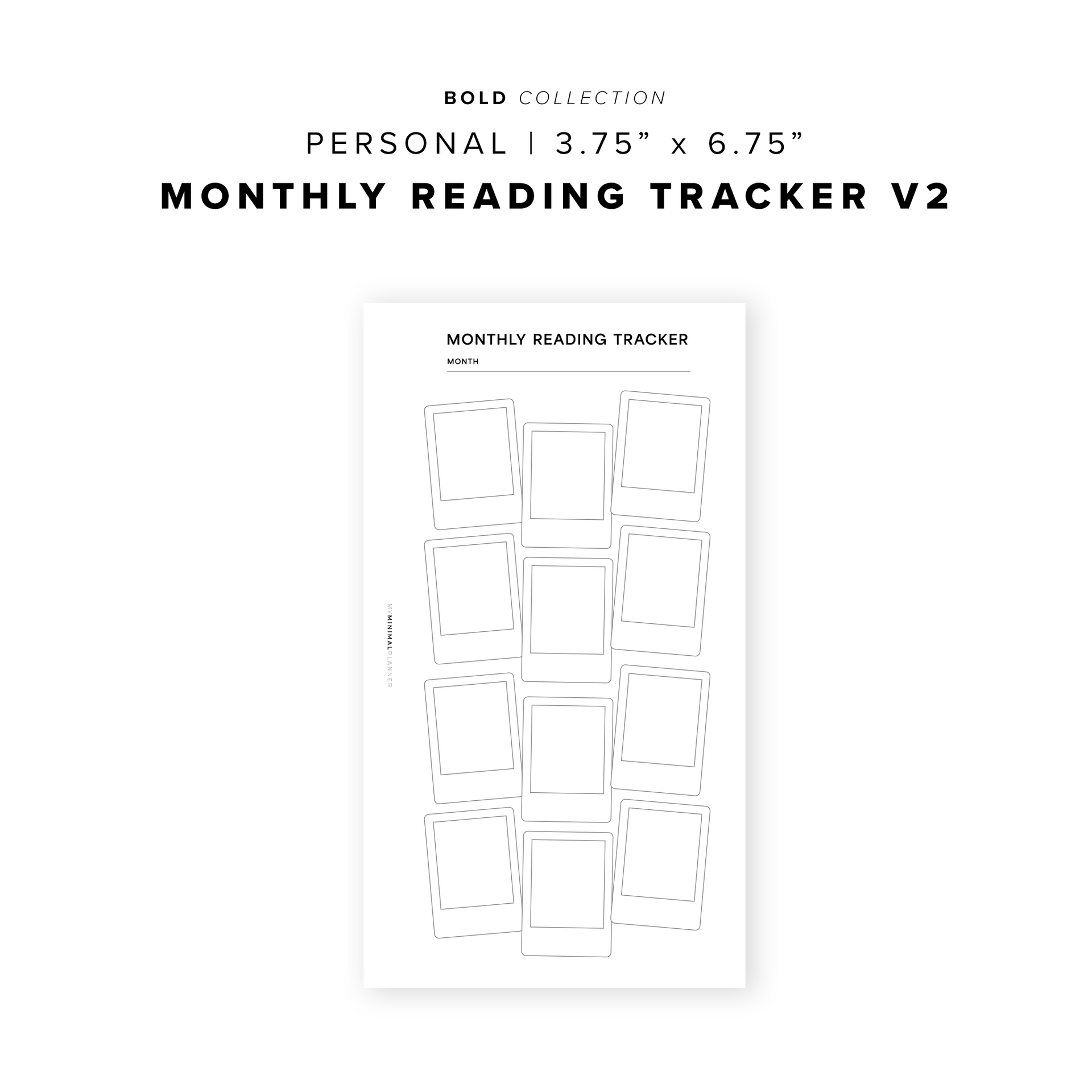 PR300 - Monthly Reading Tracker V2 - Printable Insert – My Minimal Planner