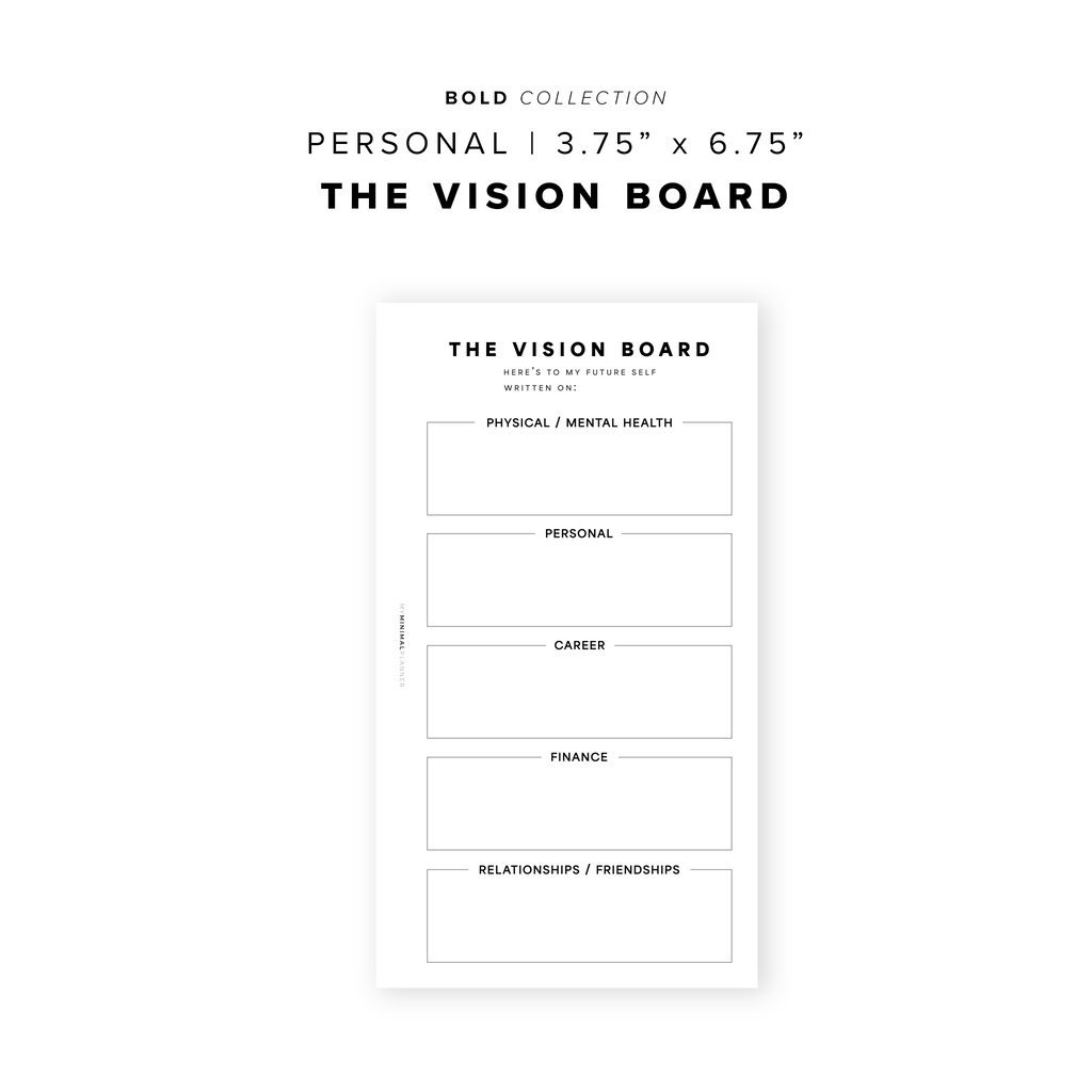 PR235 - The Vision Board - Printable Insert – My Minimal Planner