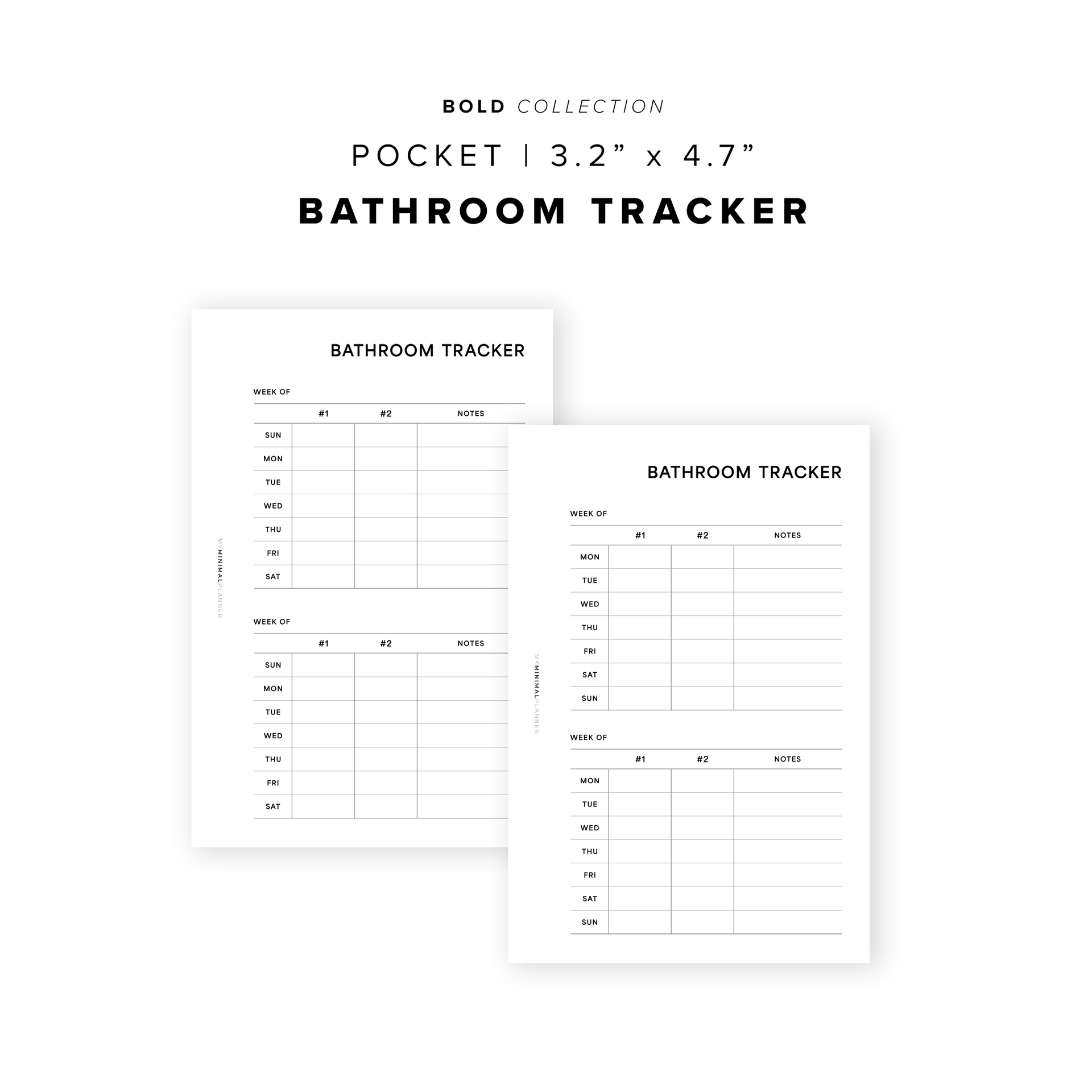PR339 - Bathroom Tracker - Printable Insert – My Minimal Planner