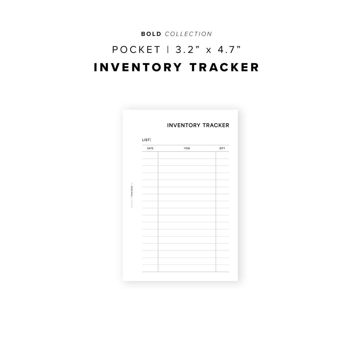 PR213 - Inventory Tracker - Printable Insert – My Minimal Planner