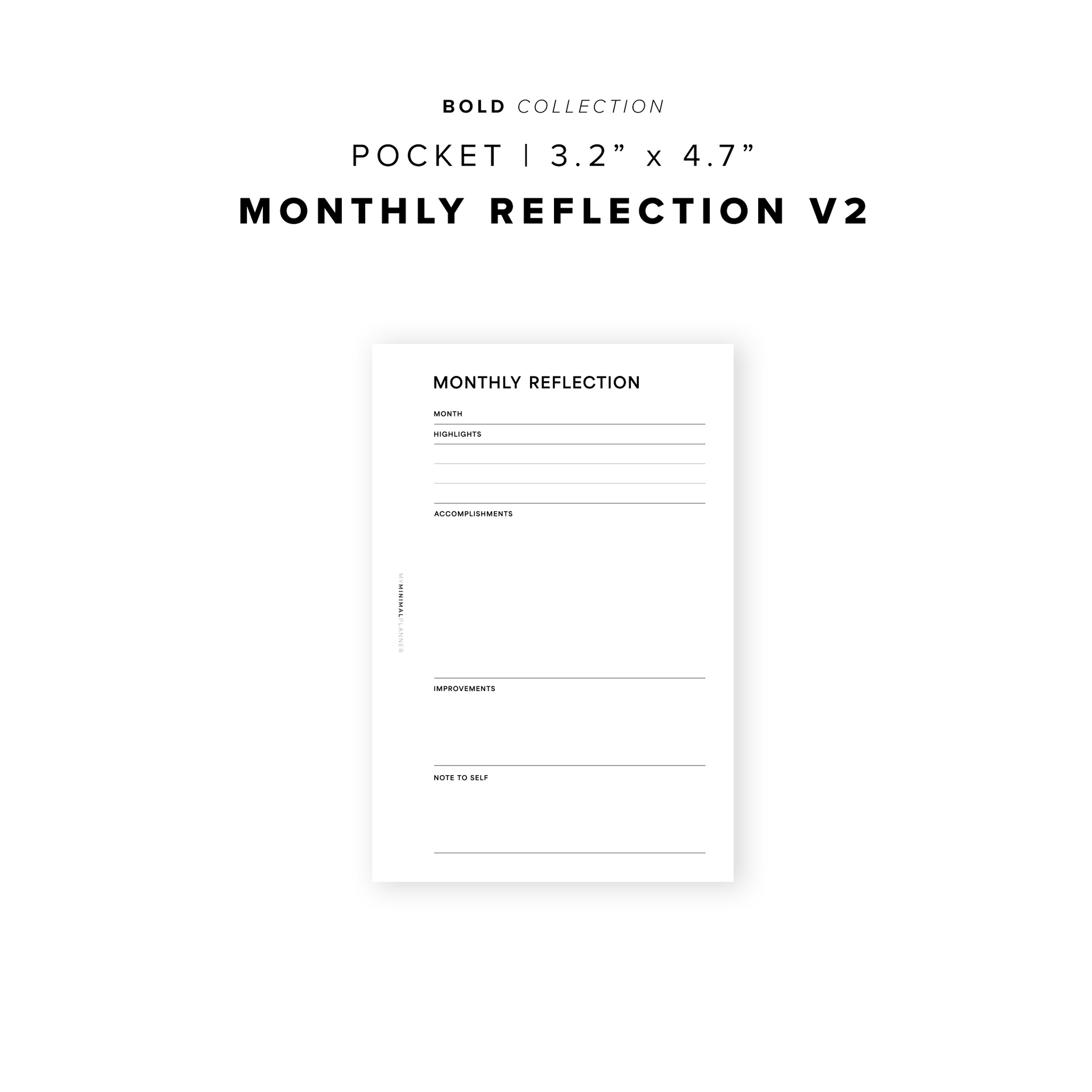 PR325 - Monthly Reflection V2 - Printable Insert – My Minimal Planner