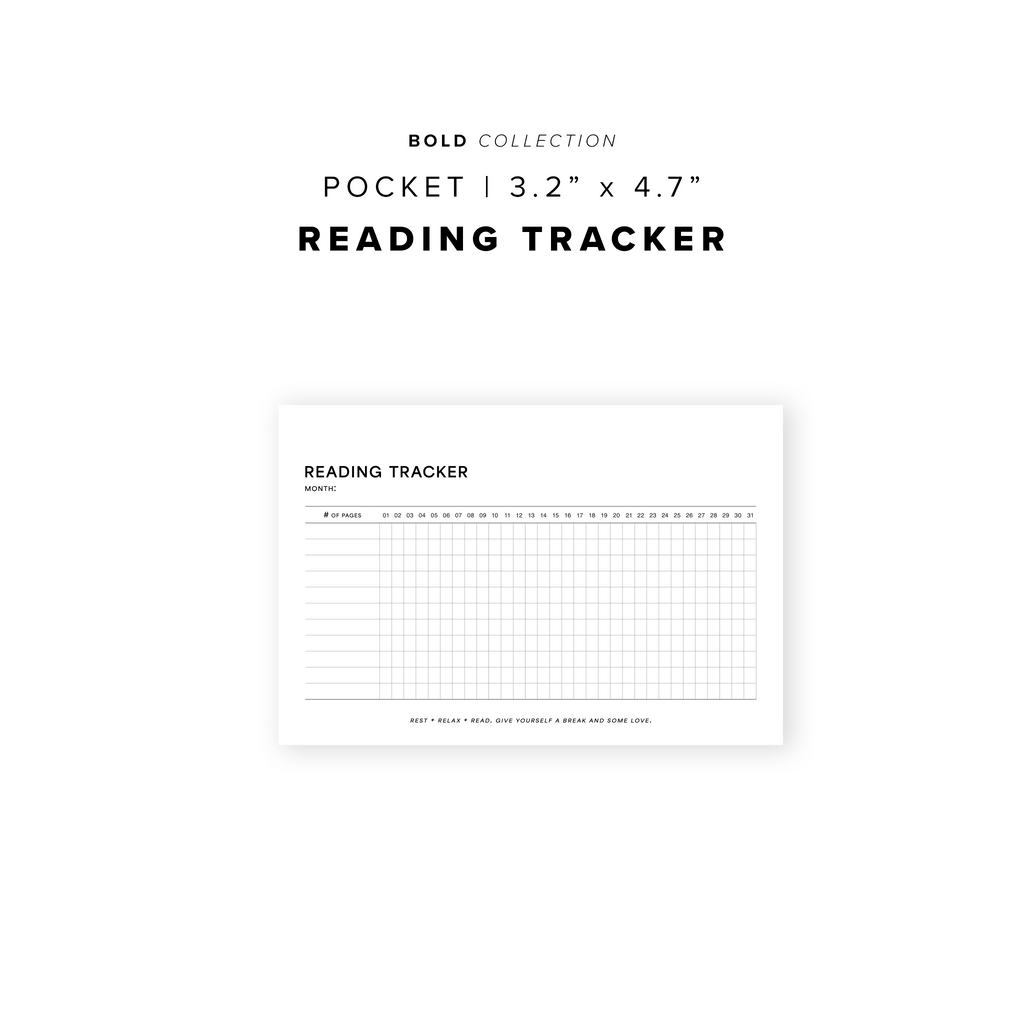 PR215 - Reading Tracker - Printable Insert – My Minimal Planner
