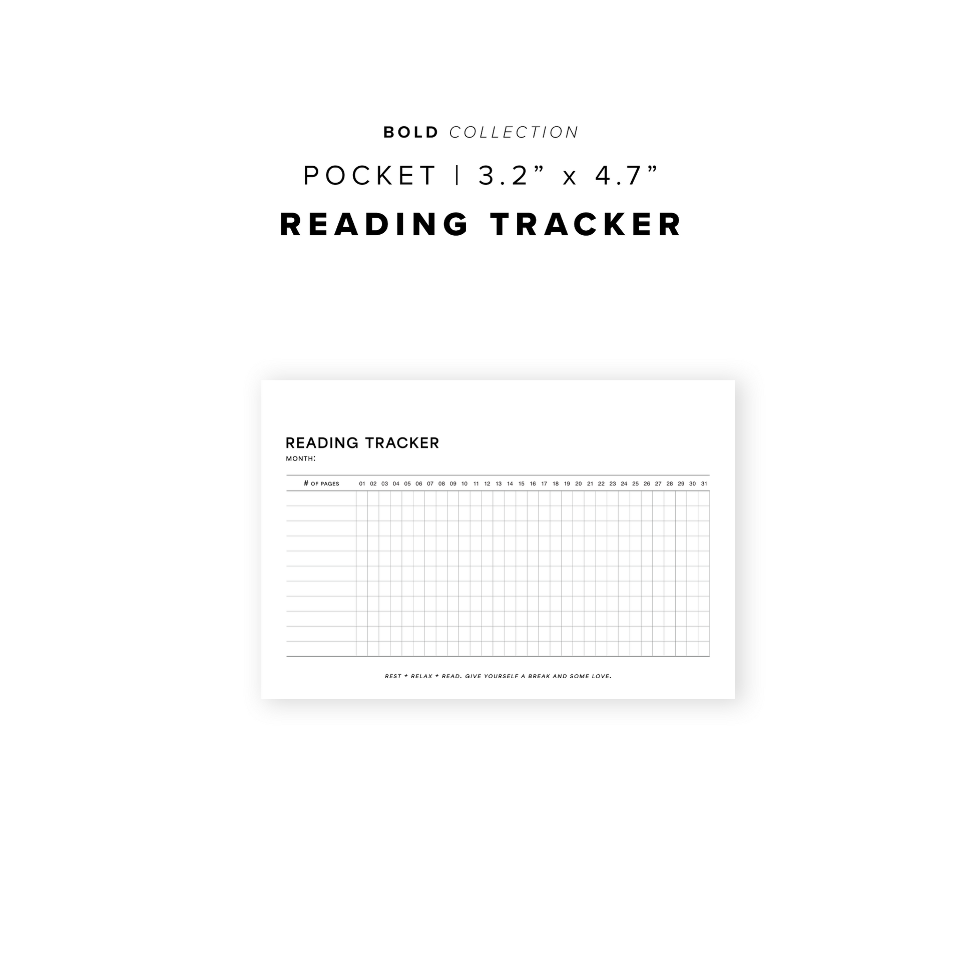 PR215 - Reading Tracker - Printable Insert – My Minimal Planner