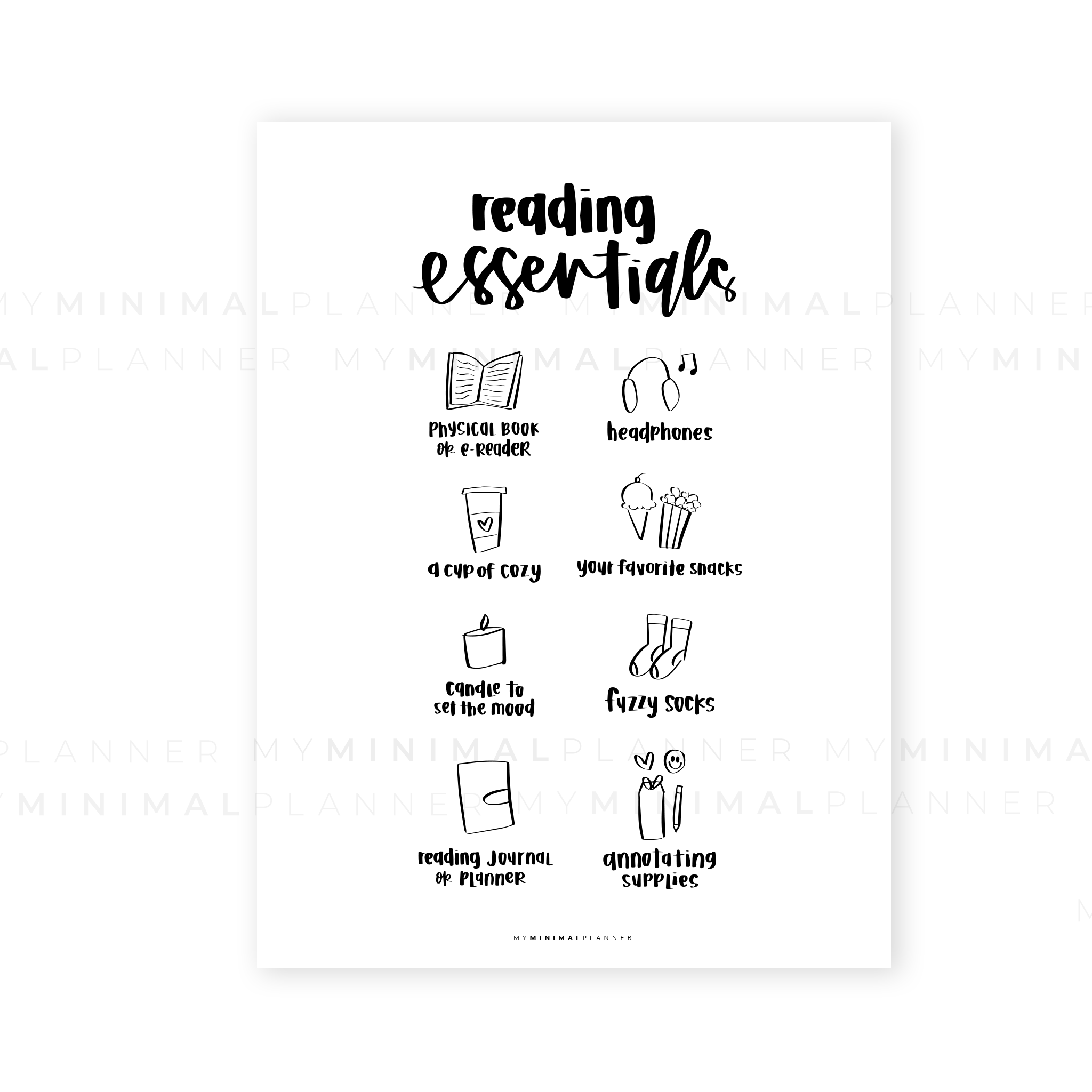 PRD176 - Reading Essentials - Printable Dashboard – My Minimal Planner