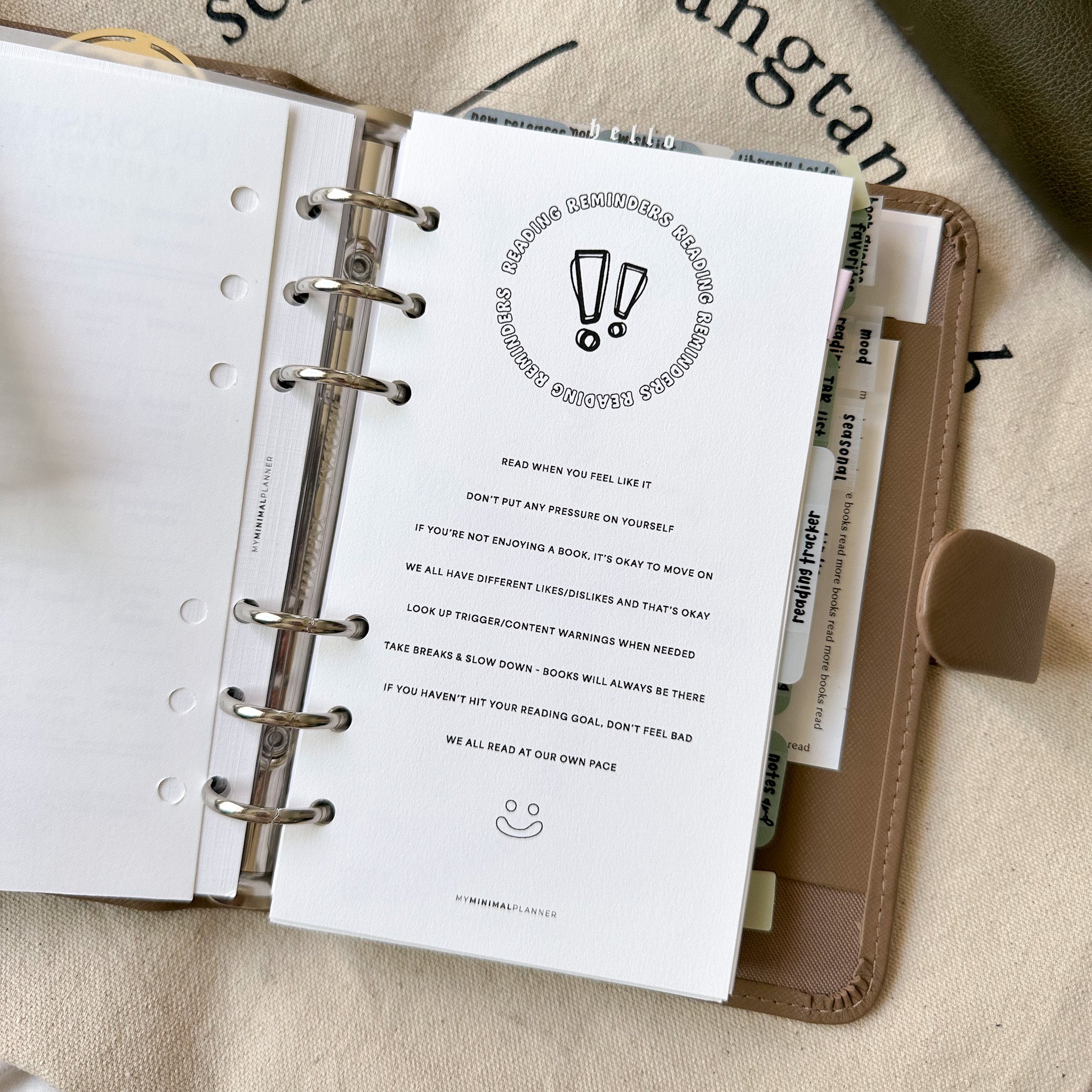 PRD194 - Reading Reminders - Printable Dashboard – My Minimal Planner