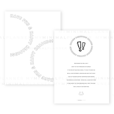 PRD194 - Reading Reminders - Printable Dashboard – My Minimal Planner