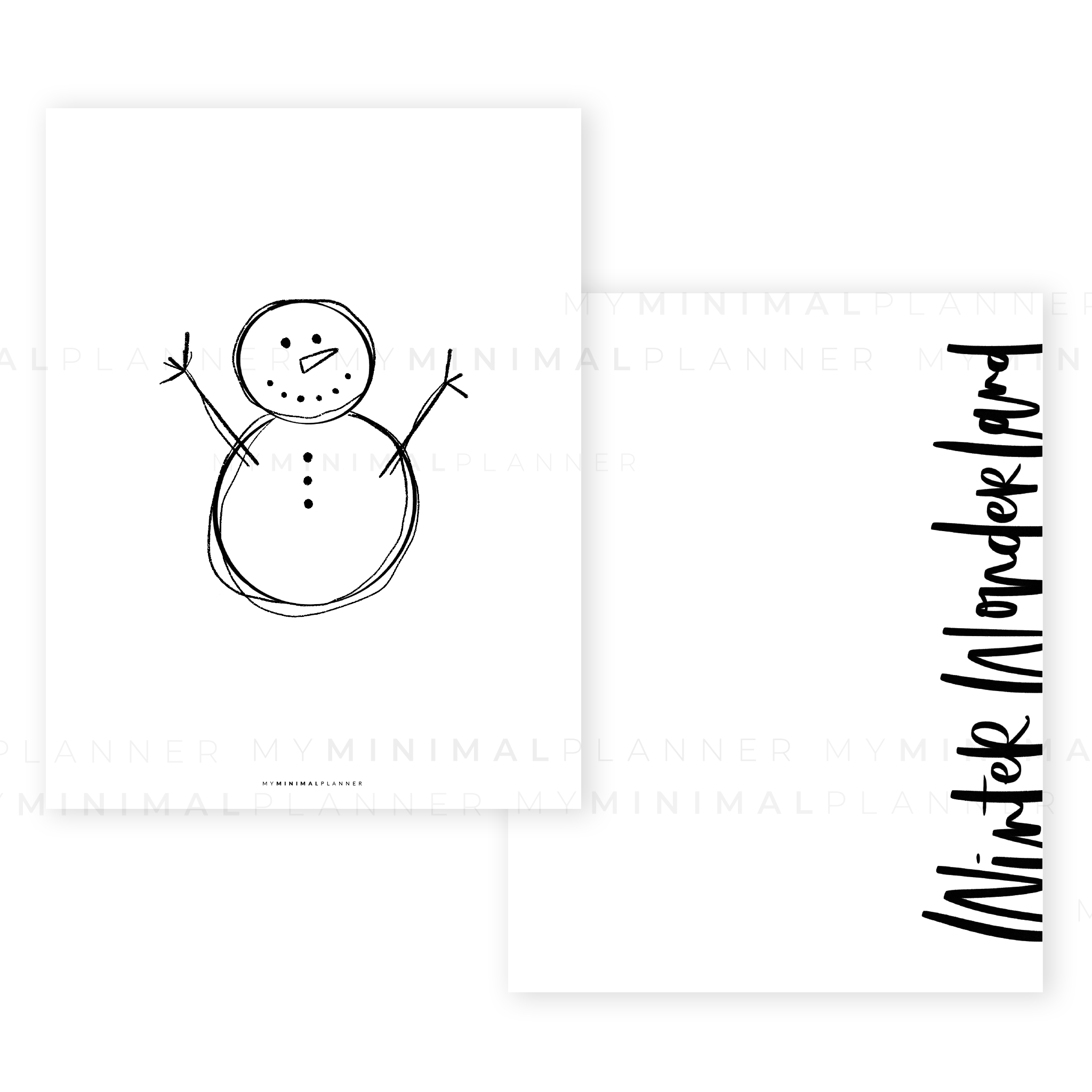PRD195 - Snowman Land - Printable Dashboard – My Minimal Planner