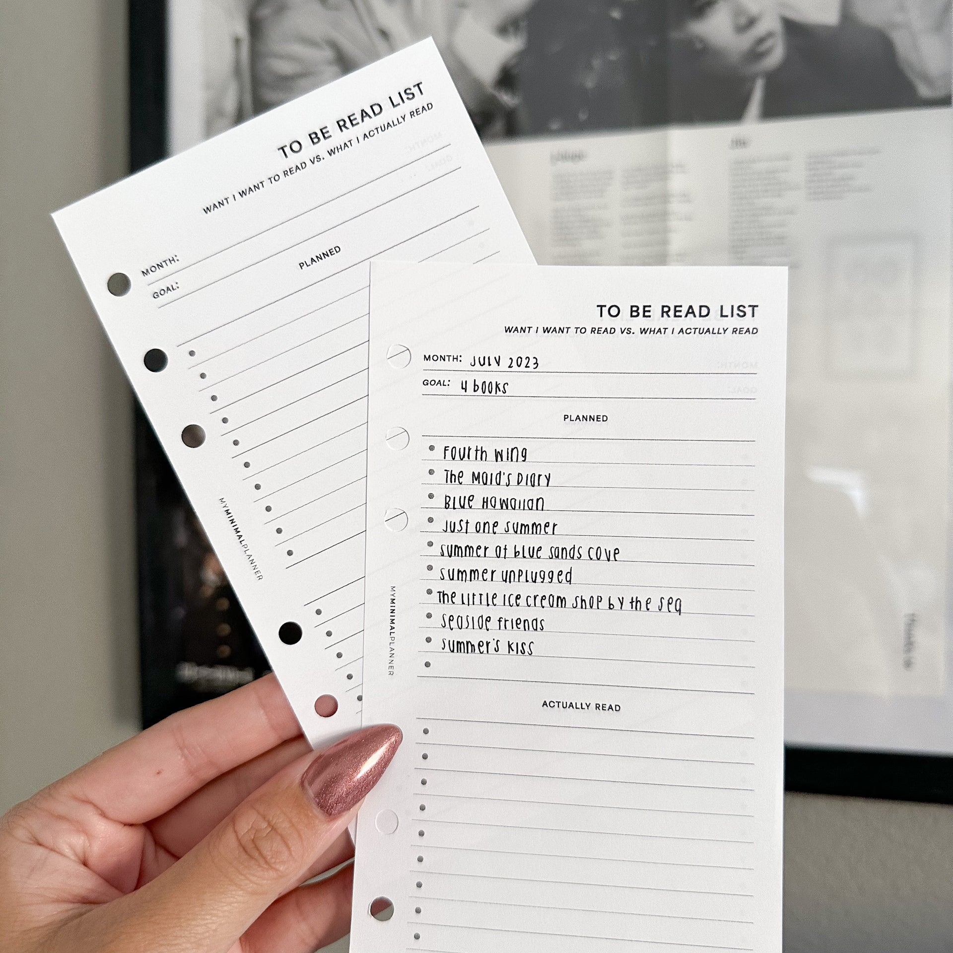PR190 - To Be Read / TBR List - Printable Insert – My Minimal Planner