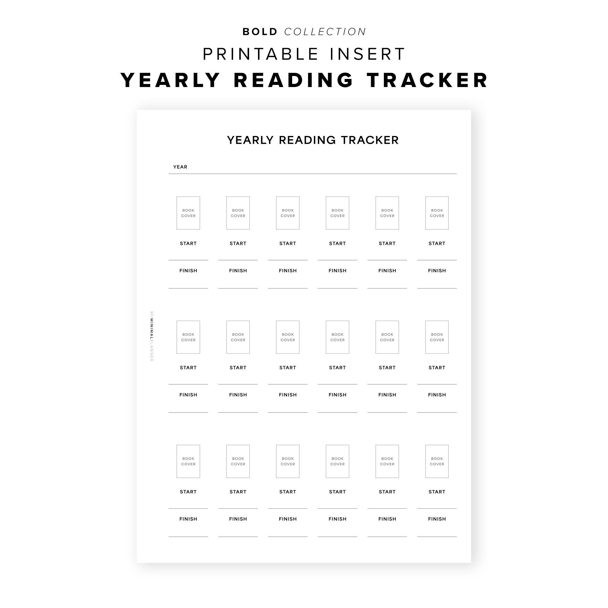 PR364 - Yearly Reading Tracker - Printable Insert – My Minimal Planner