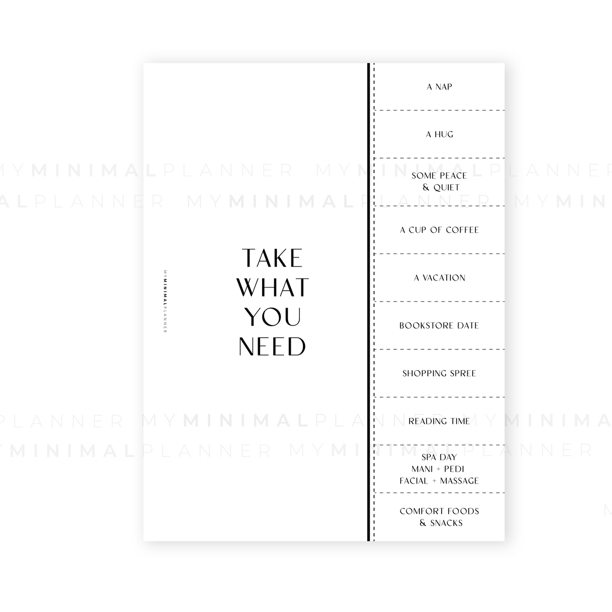 PRD206 - Take What You Need - Printable Dashboard – My Minimal Planner