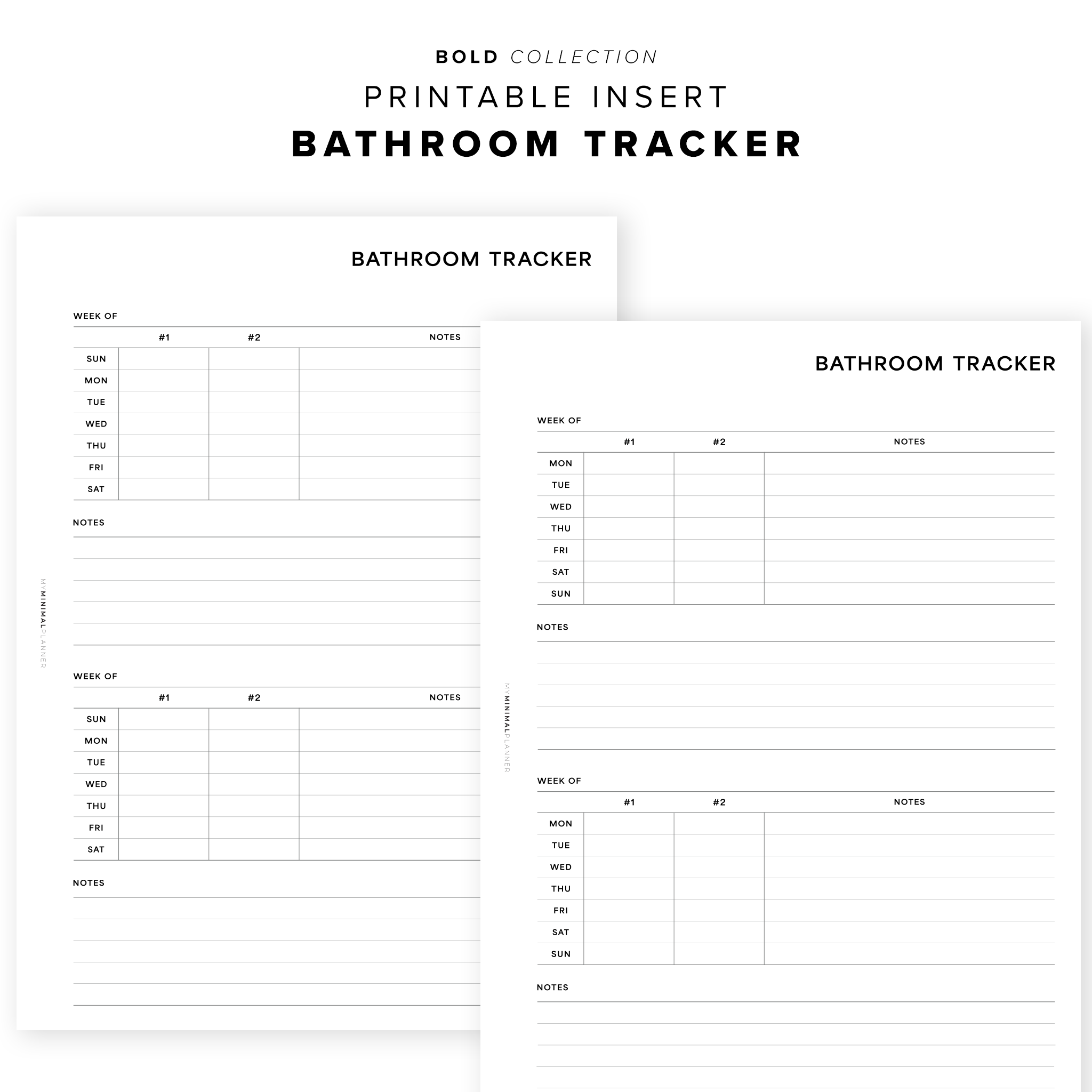 PR339 - Bathroom Tracker - Printable Insert – My Minimal Planner