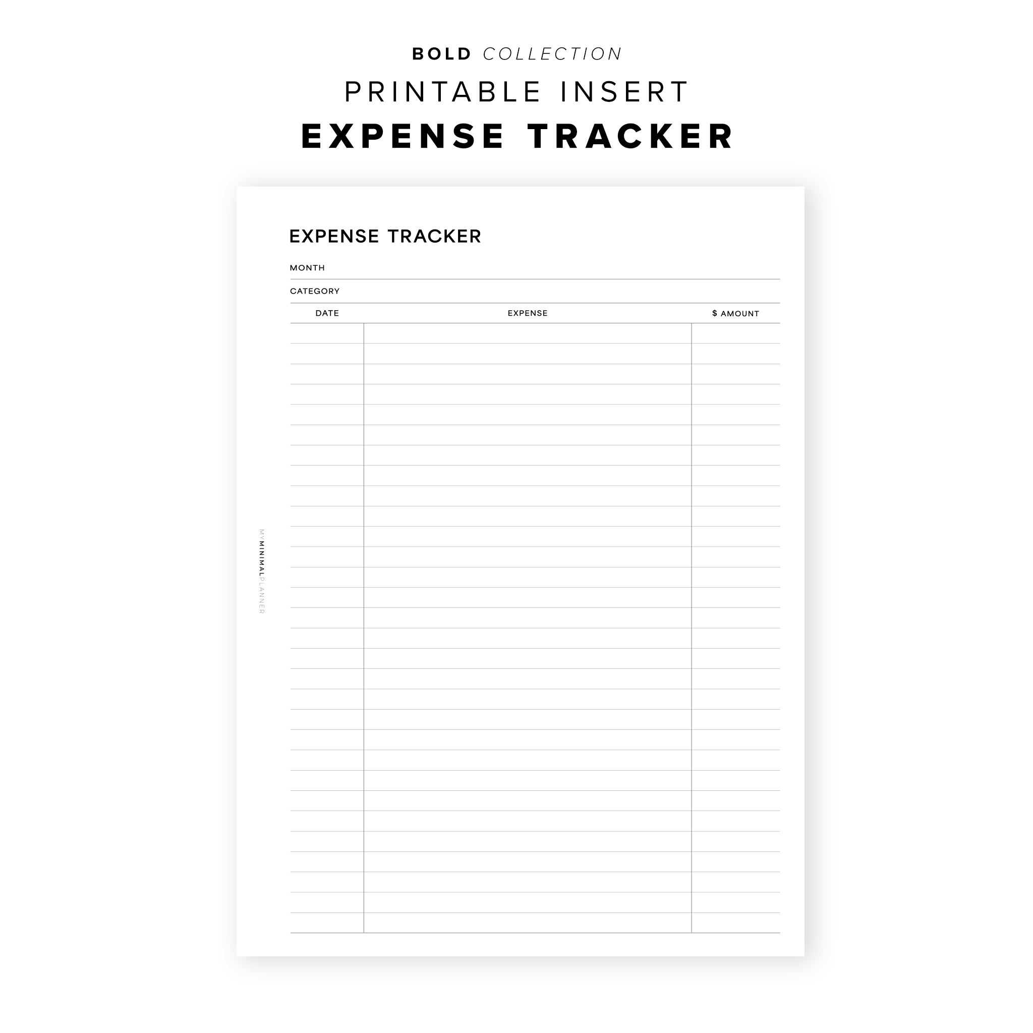 PR226 - Expense Tracker V3 - Printable Insert – My Minimal Planner