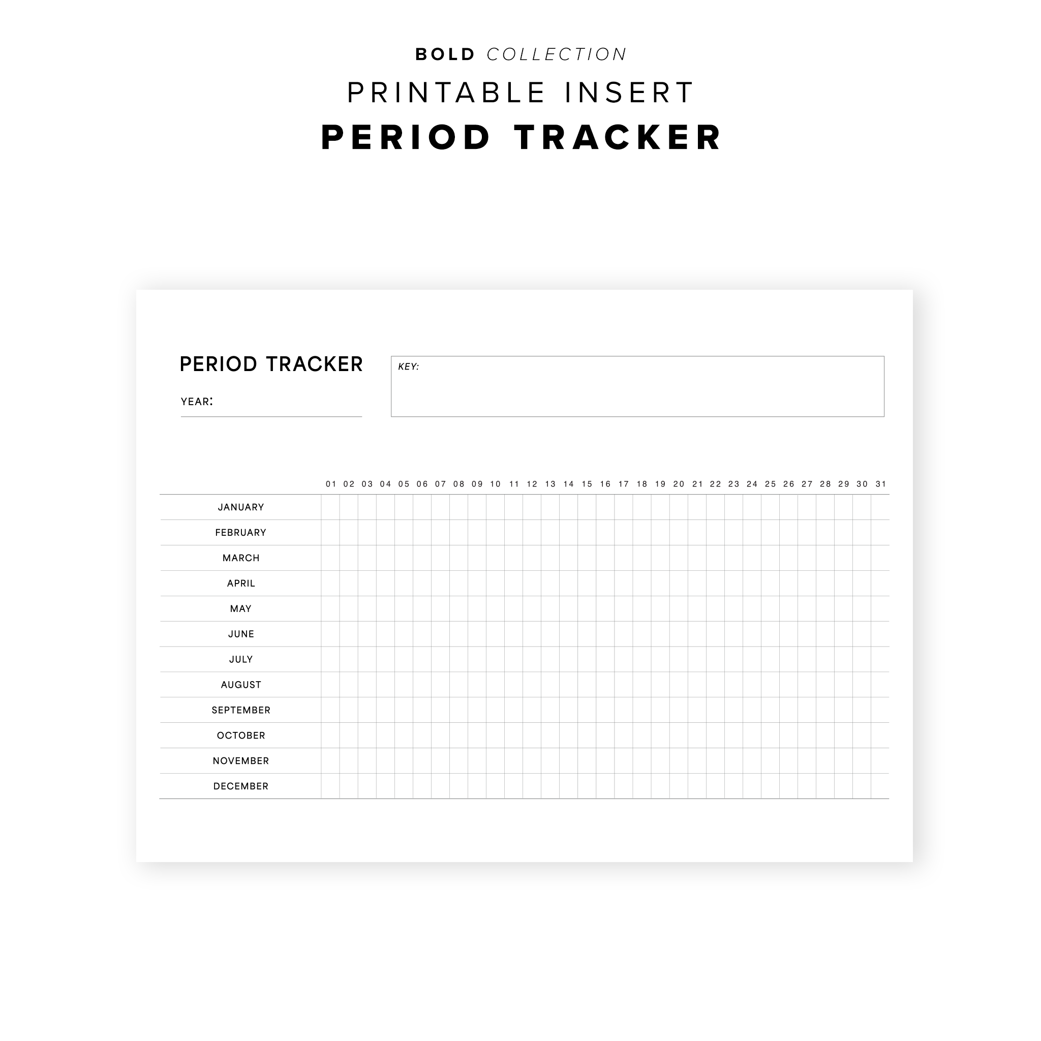 PR214 - Period Tracker - Printable Insert – My Minimal Planner
