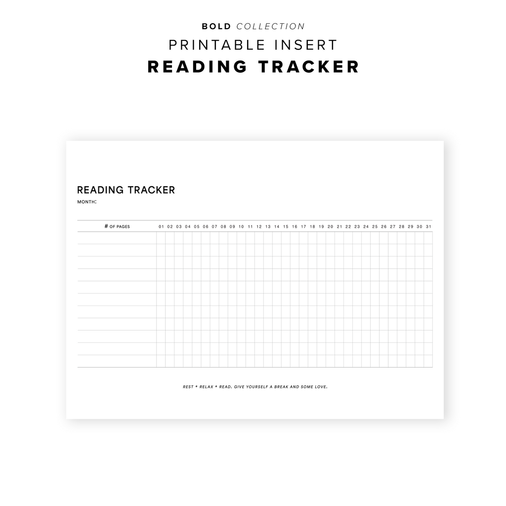 PR215 - Reading Tracker - Printable Insert – My Minimal Planner