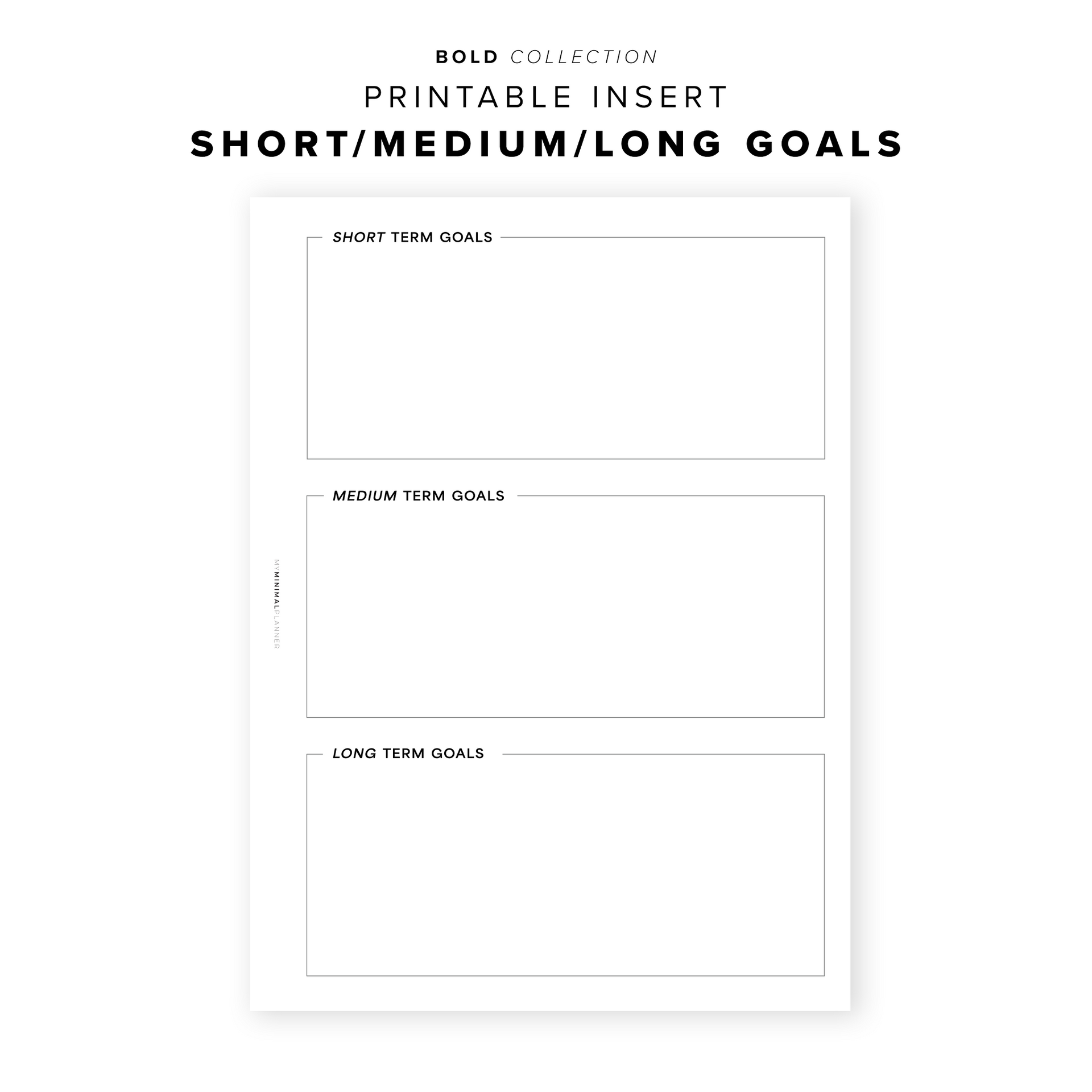 PR249 - Short Medium Long Term Goals - Printable Insert – My Minimal ...