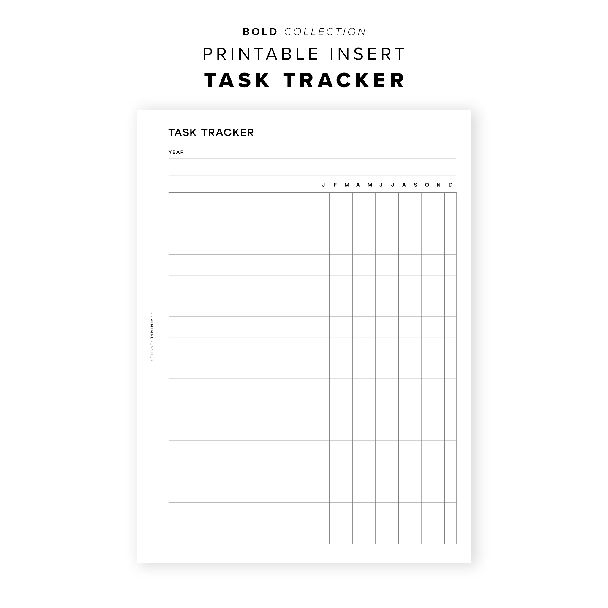 PR287 - Task Tracker - Printable Insert – My Minimal Planner