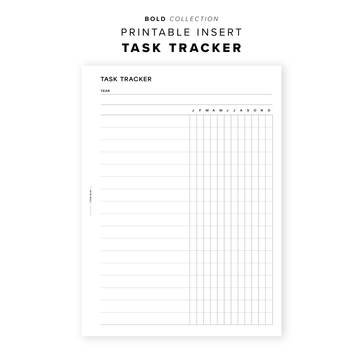 PR287 - Task Tracker - Printable Insert – My Minimal Planner