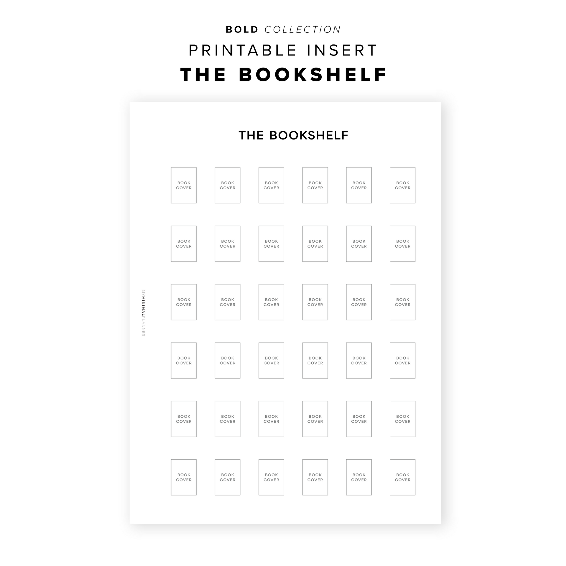 PR232 - The Bookshelf - Printable Insert – My Minimal Planner