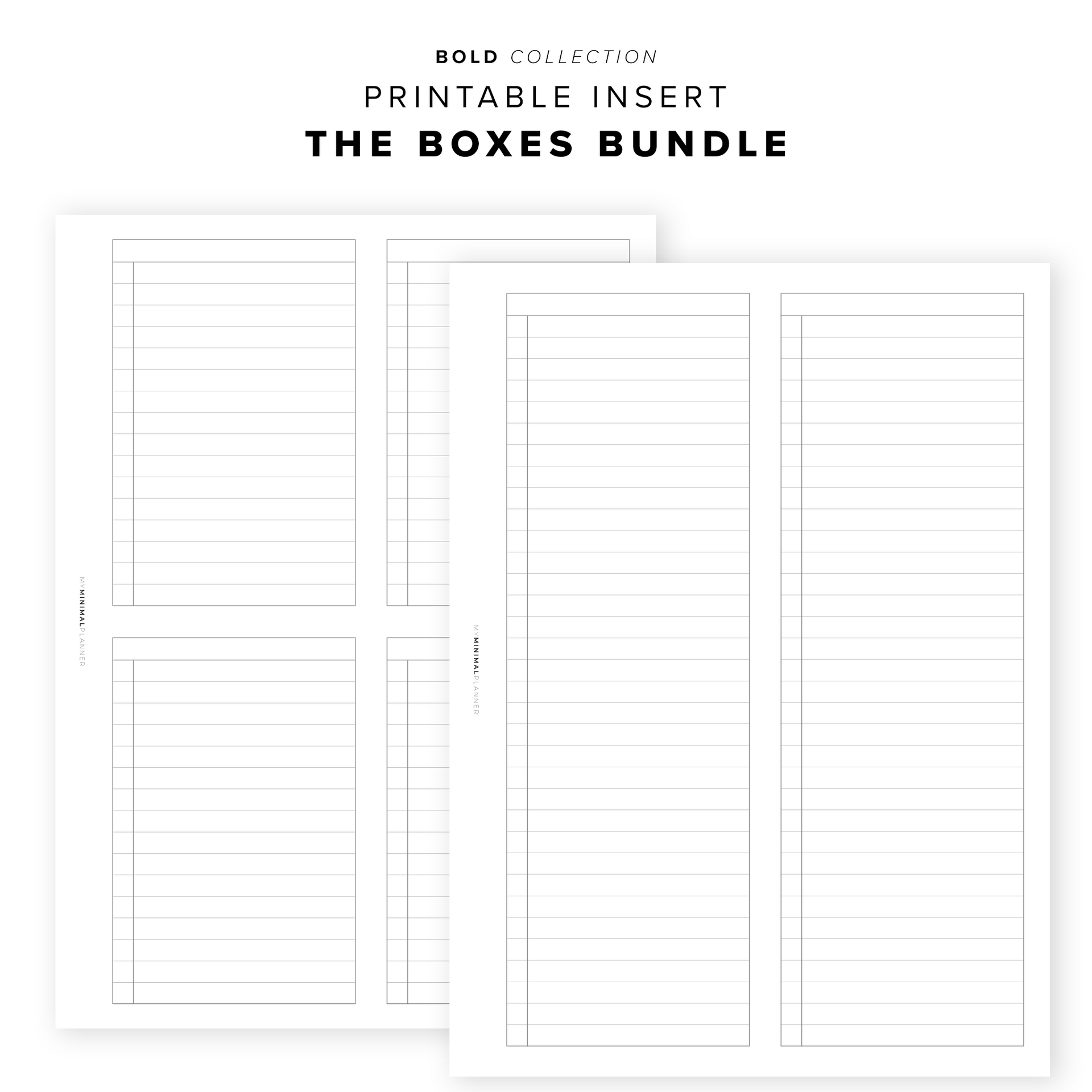 PR259 - The Boxes Duo - Printable Insert – My Minimal Planner