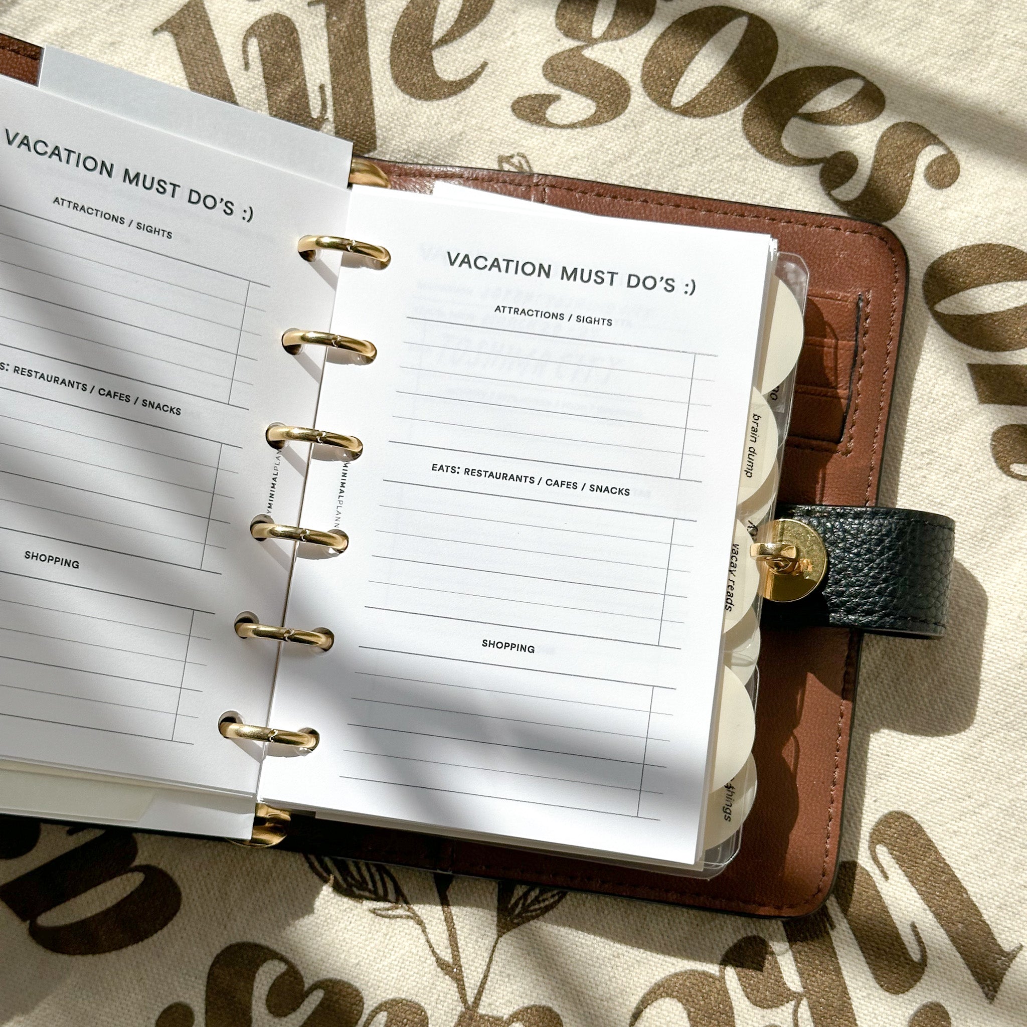 PR268 - Vacay Must Dos - Printable Insert – My Minimal Planner