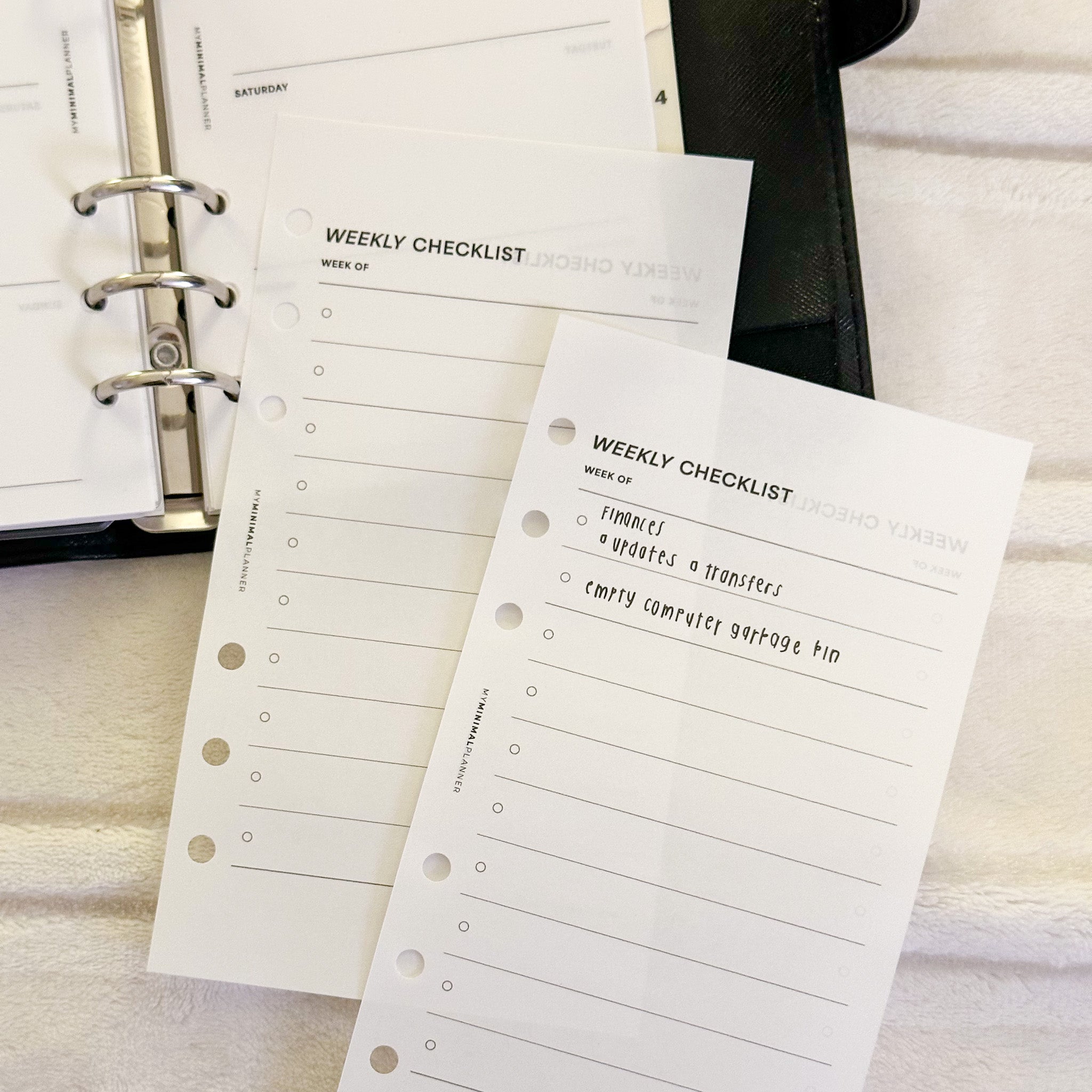 PR327 - Weekly Checklist V2 - Printable Insert – My Minimal Planner