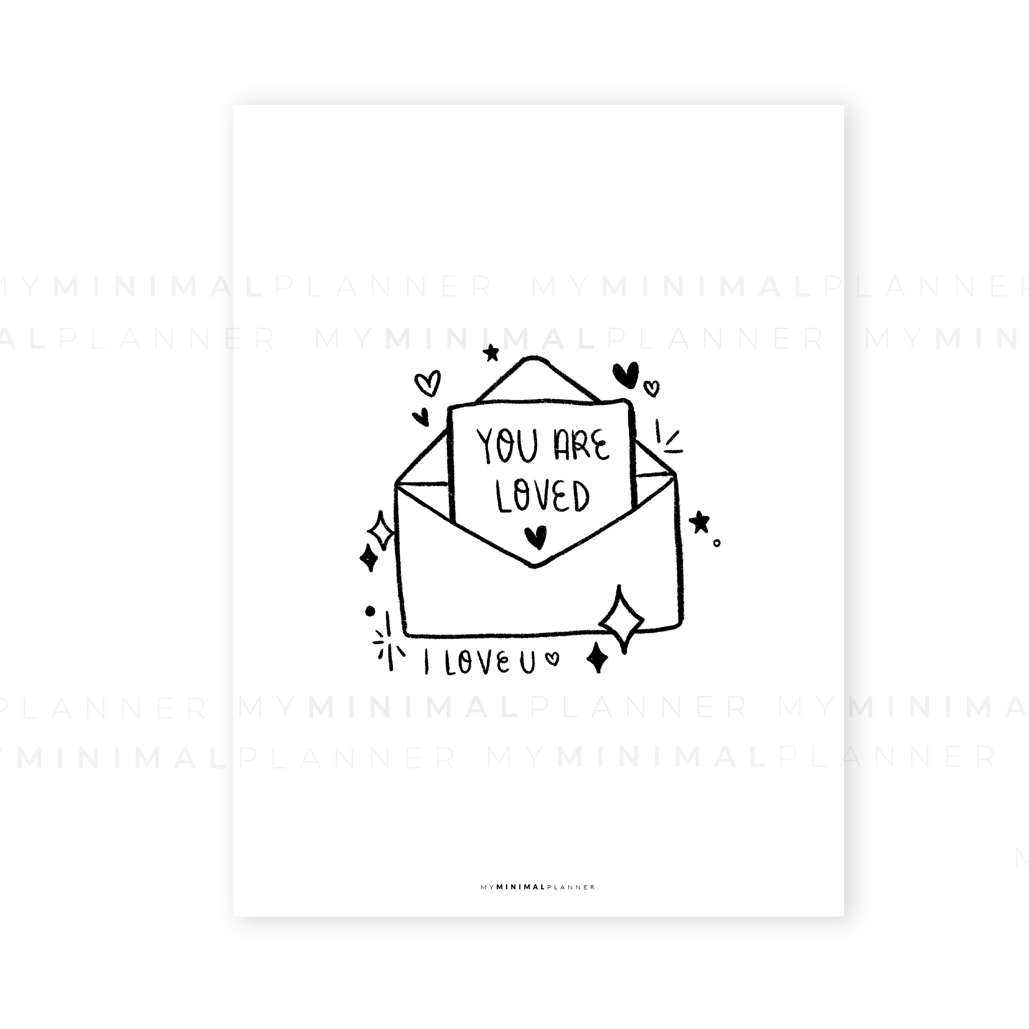 PRD201 - You are Loved Letter - Printable Dashboard – My Minimal Planner