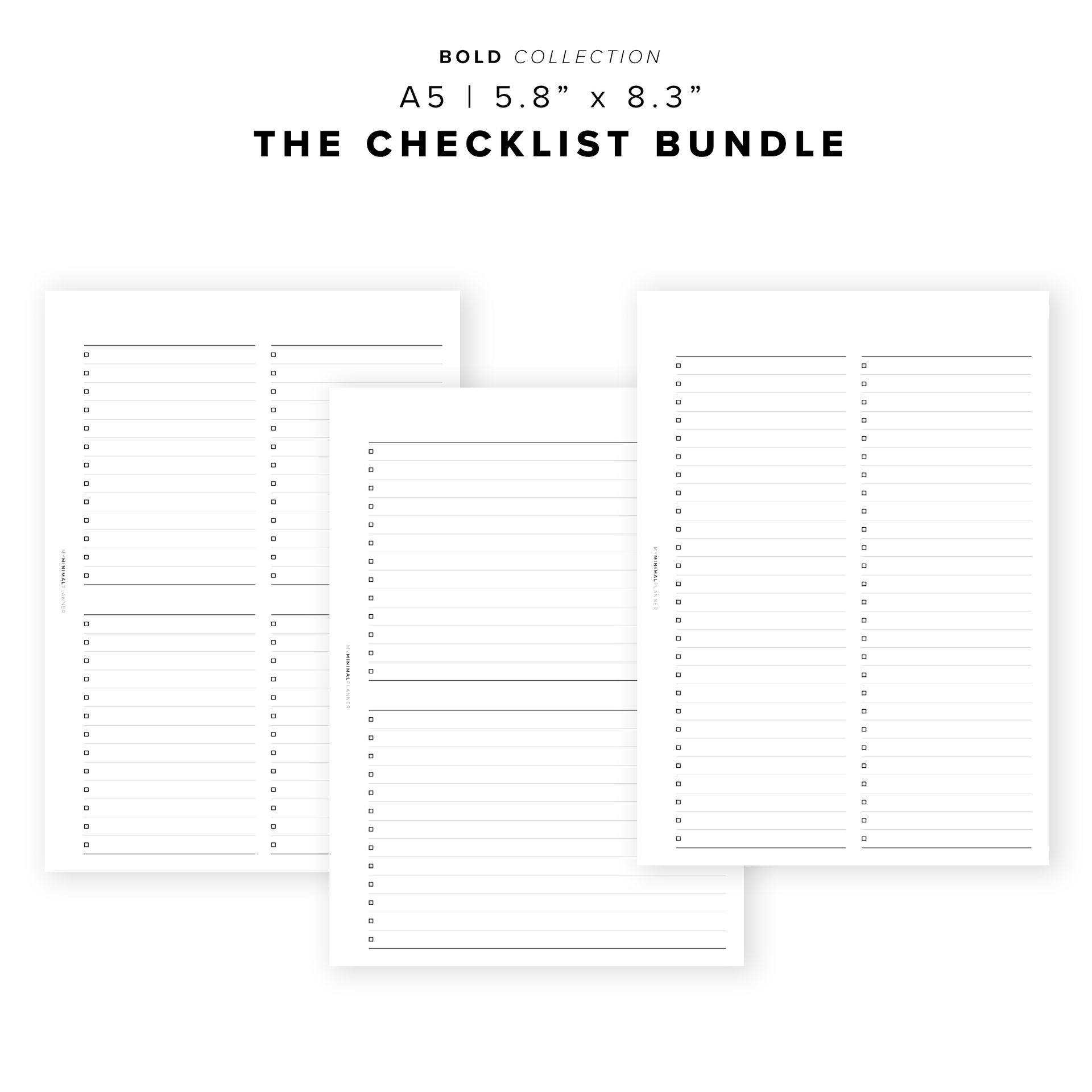 PR152 - The Checklist - Printable Insert – My Minimal Planner