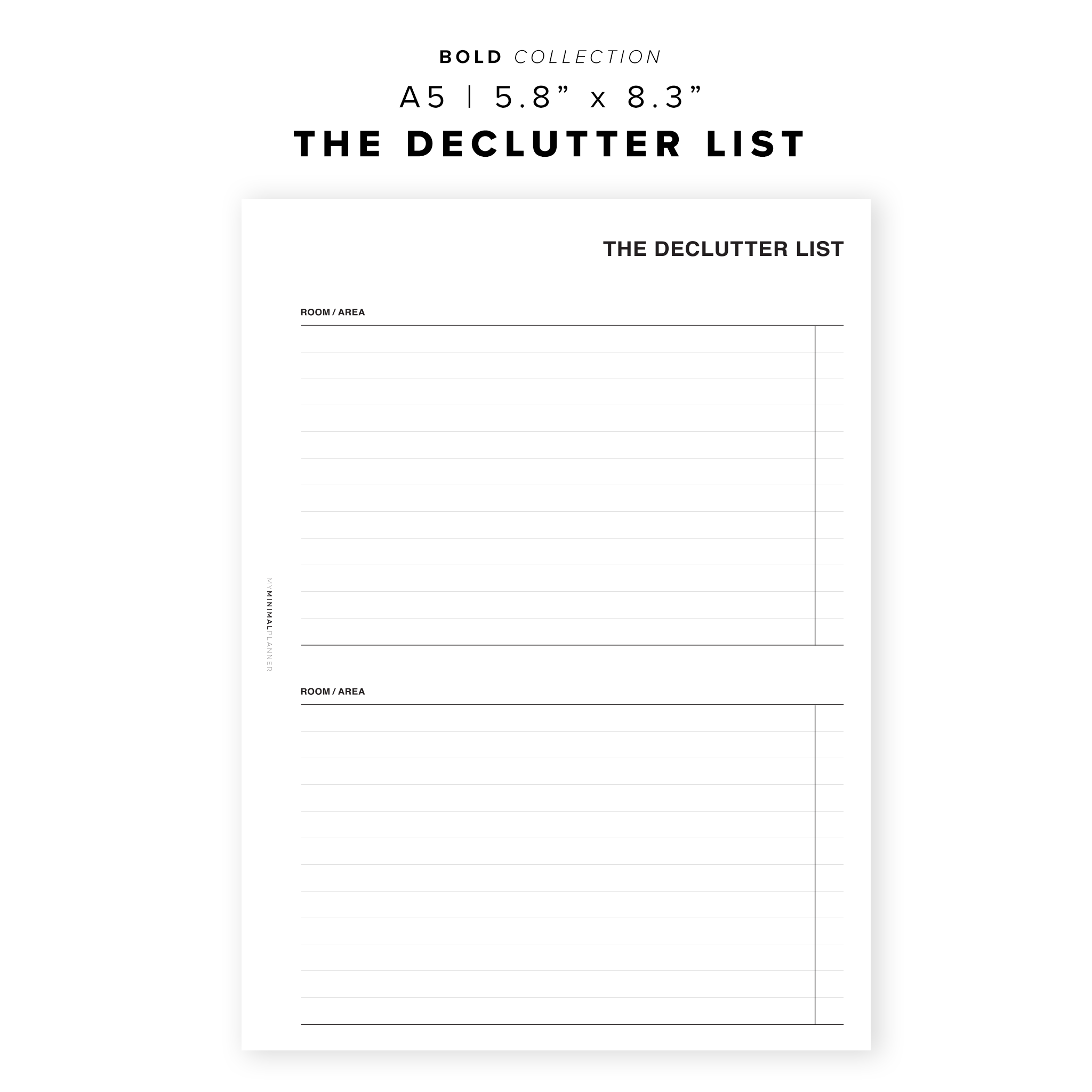 PR79 - The Declutter List - Printable Insert – My Minimal Planner