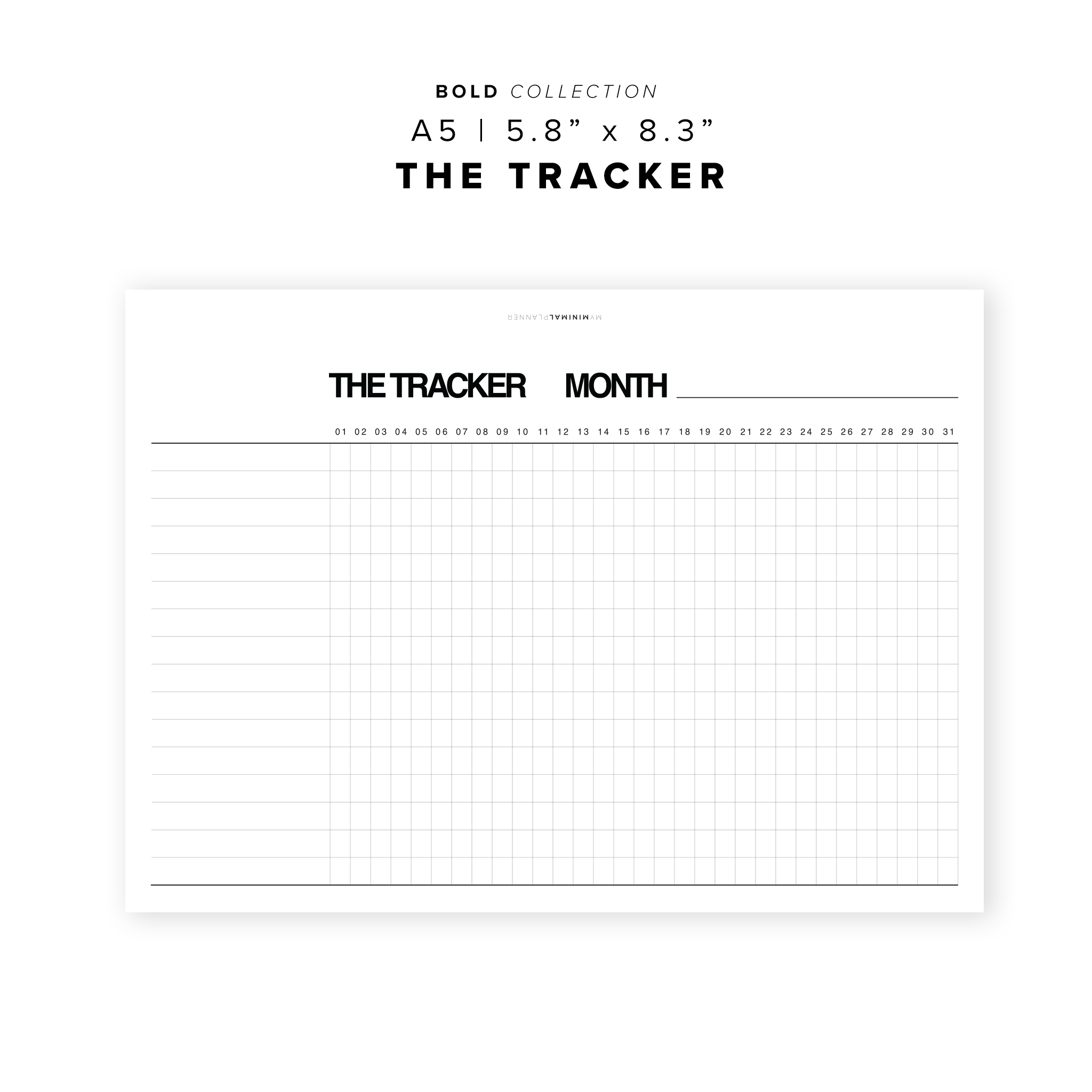 PR112 - The Tracker - Printable Insert – My Minimal Planner