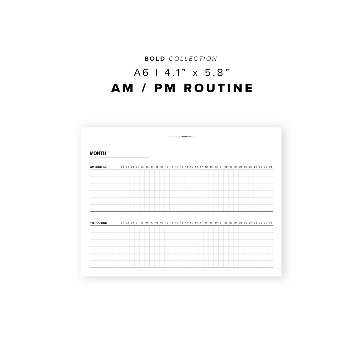 PR93 - AM/PM Routine Tracker - Printable Insert – My Minimal Planner