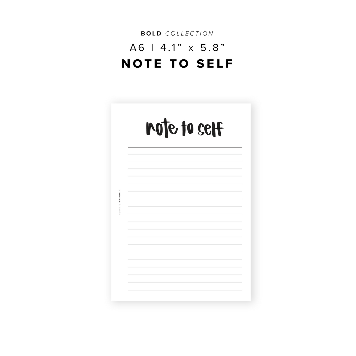PR160 - Note to Self - Printable Insert – My Minimal Planner