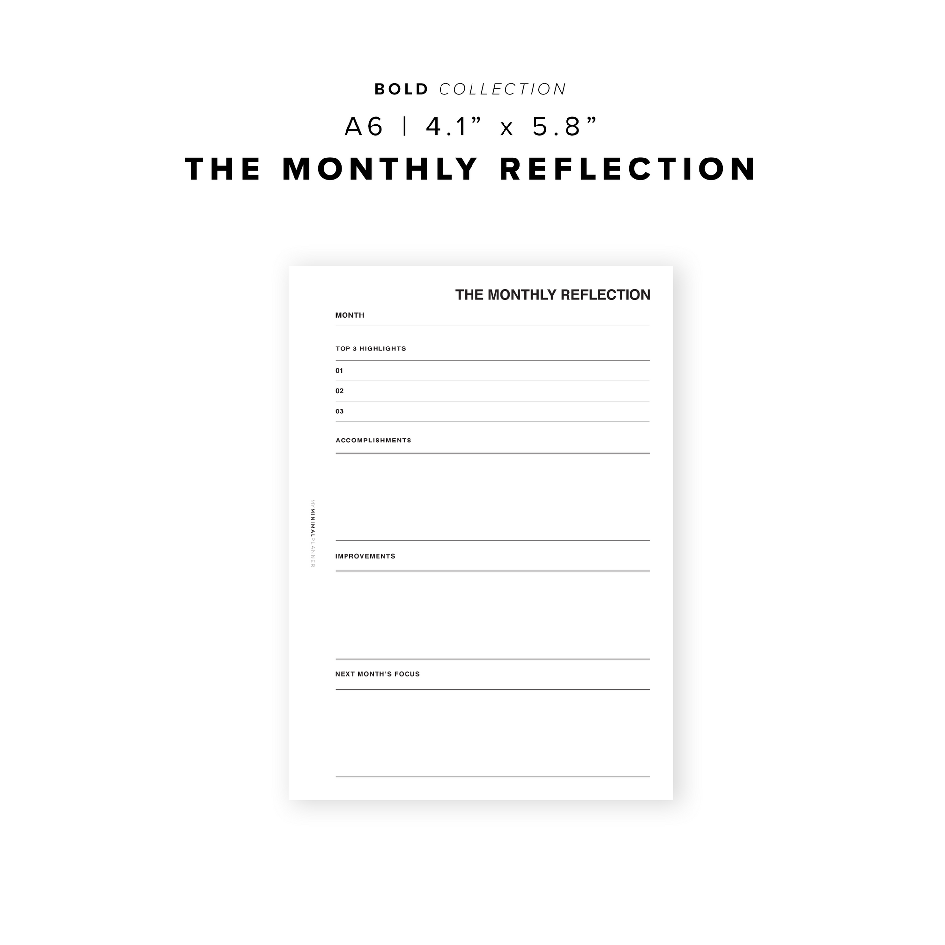 PR82 - The Monthly Reflection - Printable Insert – My Minimal Planner